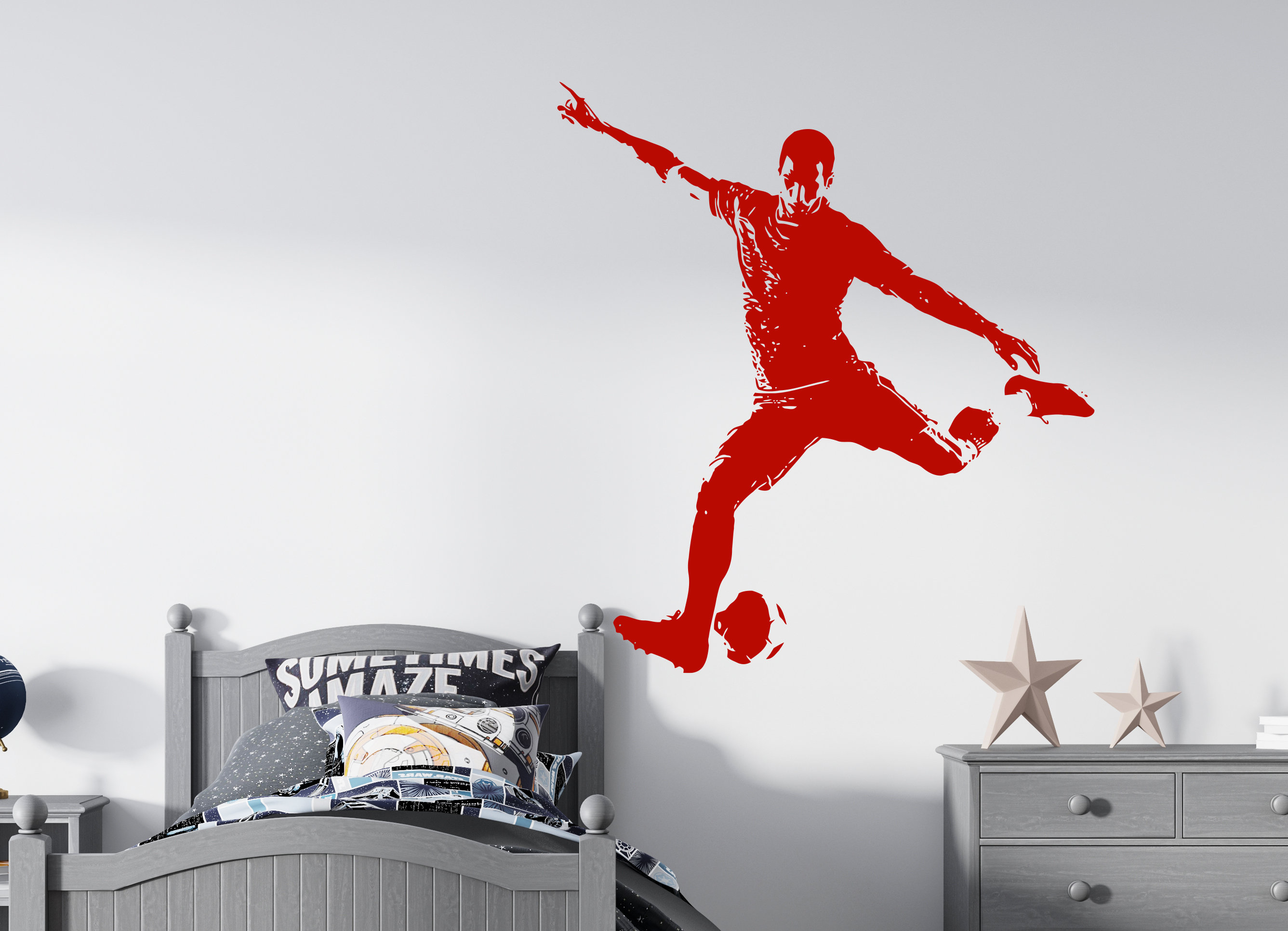 Soccer Wall Decal Soccer Player Wall Sticker Soccer Wall | Etsy