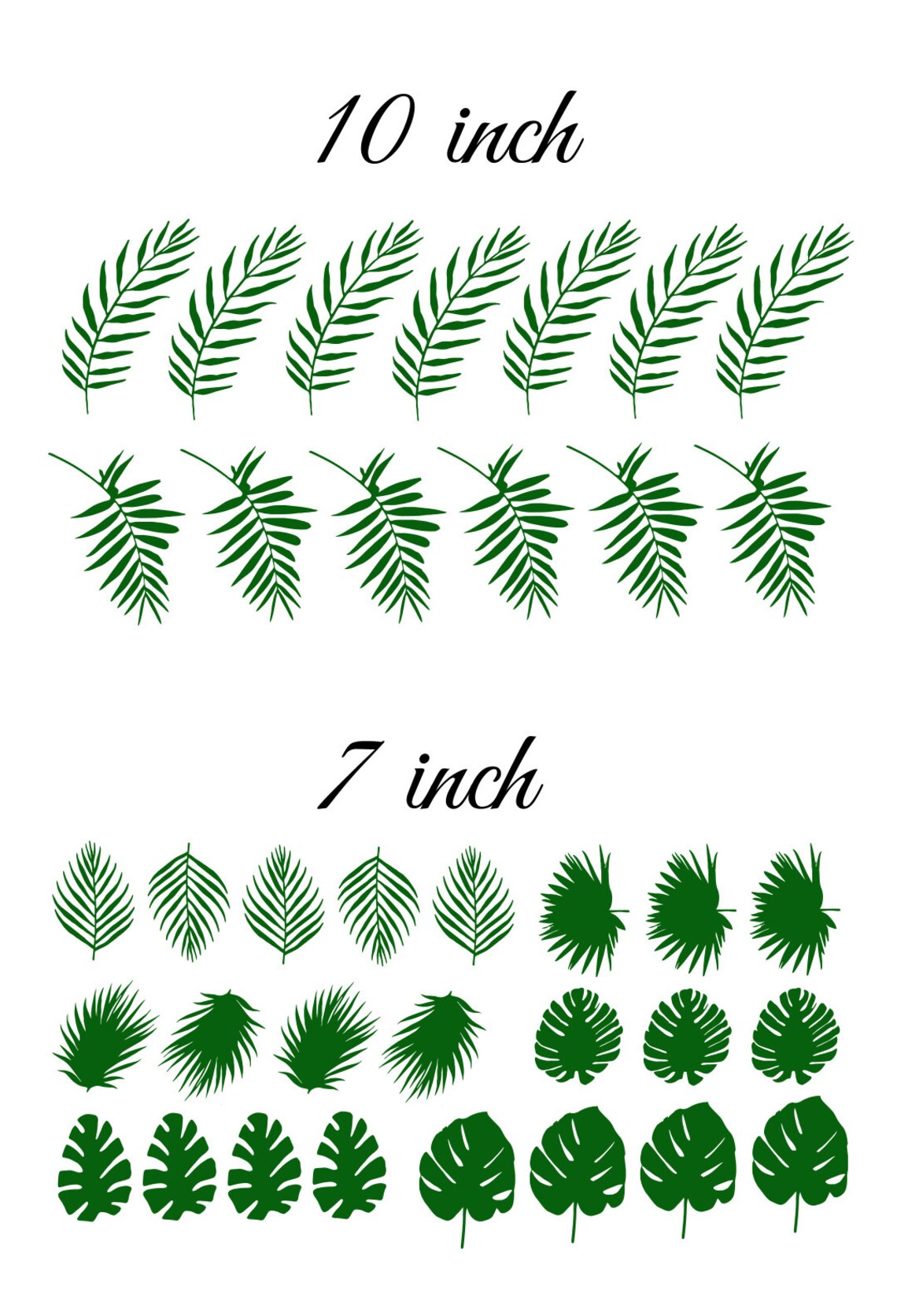 Tropical Leaves Wall Decal Set of 36 Palm Trees Sticker | Etsy