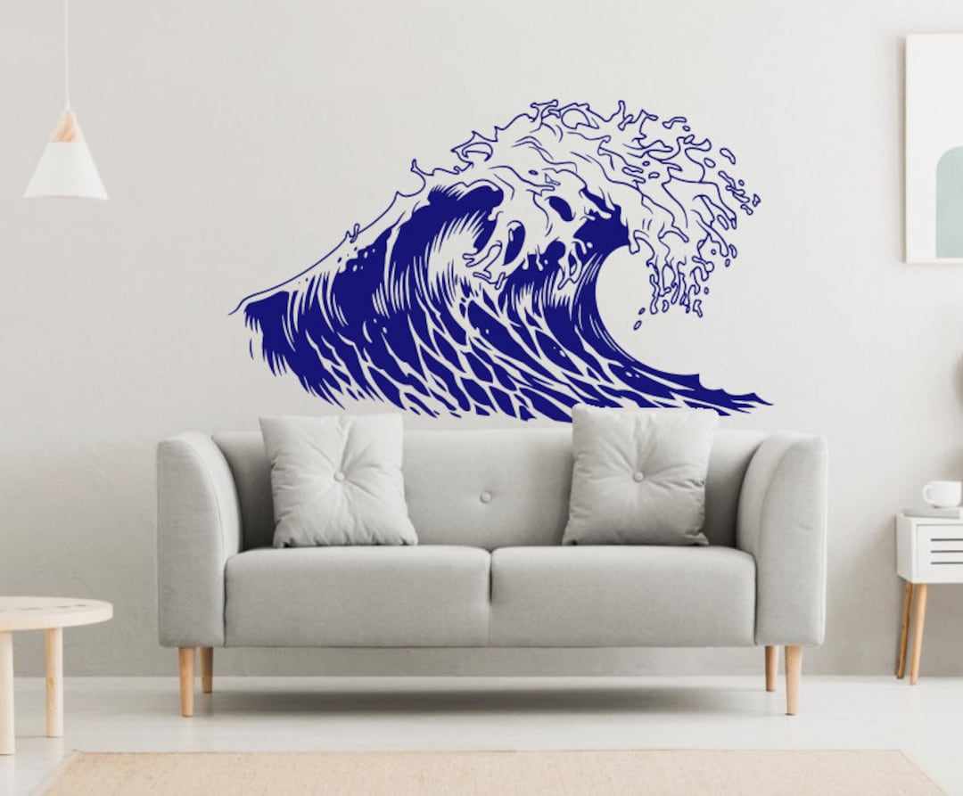 Ocean Wave Vinyl Wall Decal: Removable Coastal Wall Art WV1 - Etsy