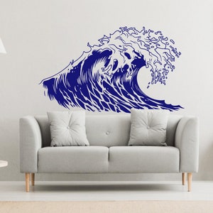 Ocean Wave Wall Decal | Ocean Wave Wall Sticker | Ocean Wave Wall Art ...