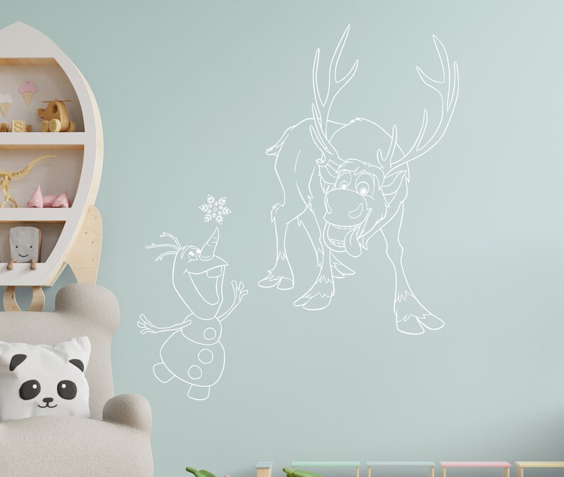 Frozen Wall Decal Ana and Elsa Wall Sticker Olaf Kids Bedroom - Etsy