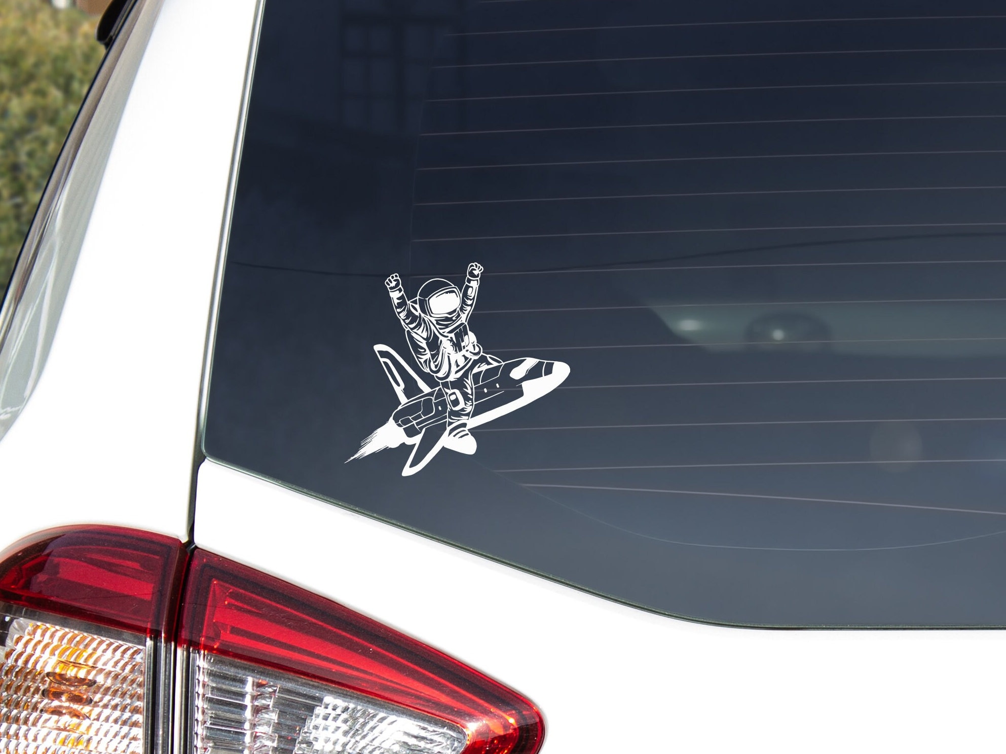 Astronaut Car Window Decal Outer Space Bumper Sticker - Etsy