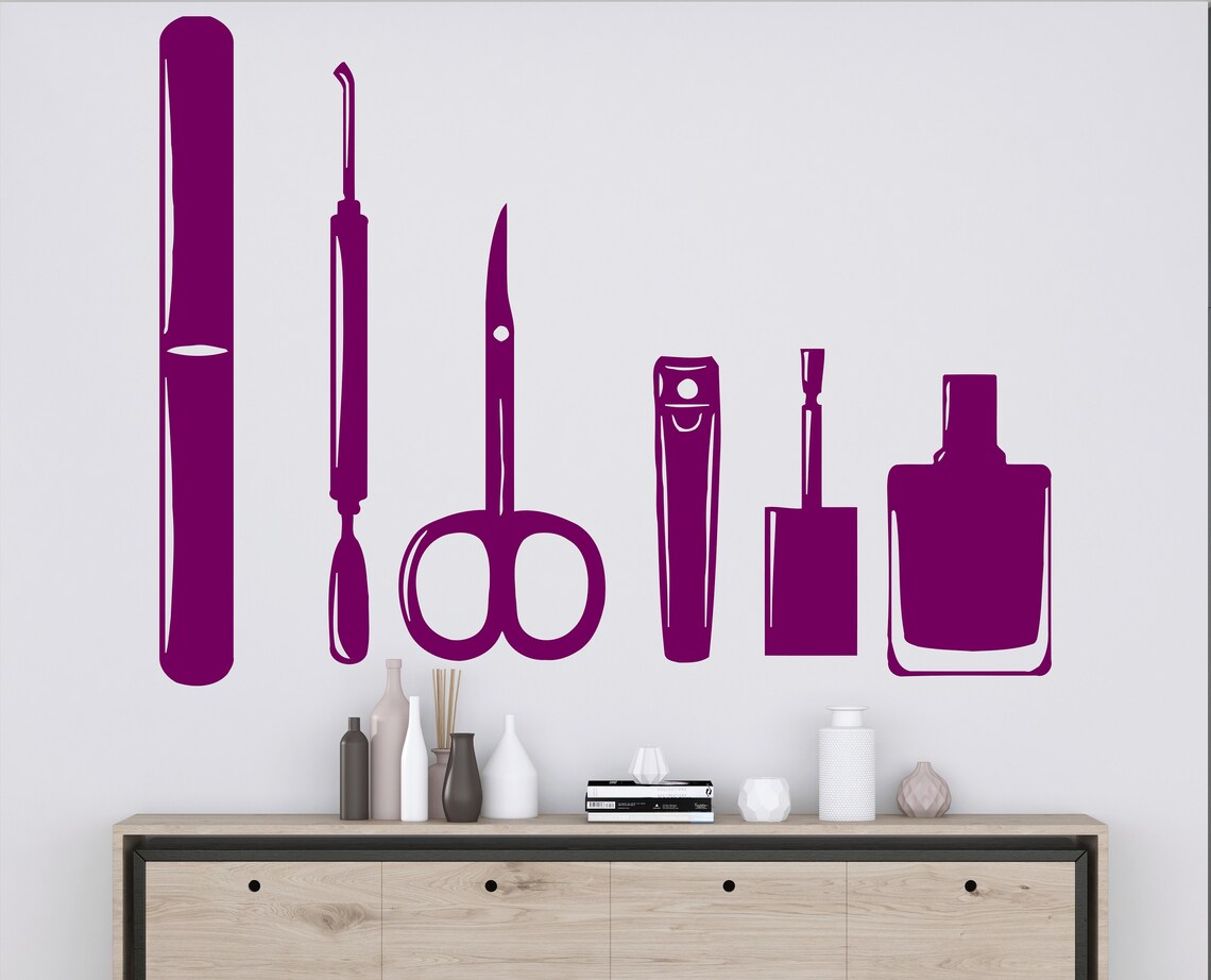 Nail Salon Wall Decal Manicure Pedicure Window Sticker Beauty - Etsy