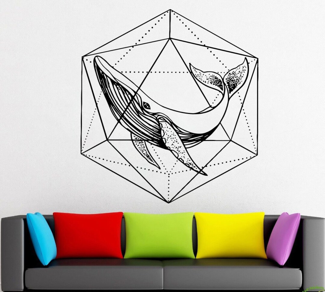 Whale Geometry, Shapes, Animals, Car Stickers, Triangles, Lines Wall ...