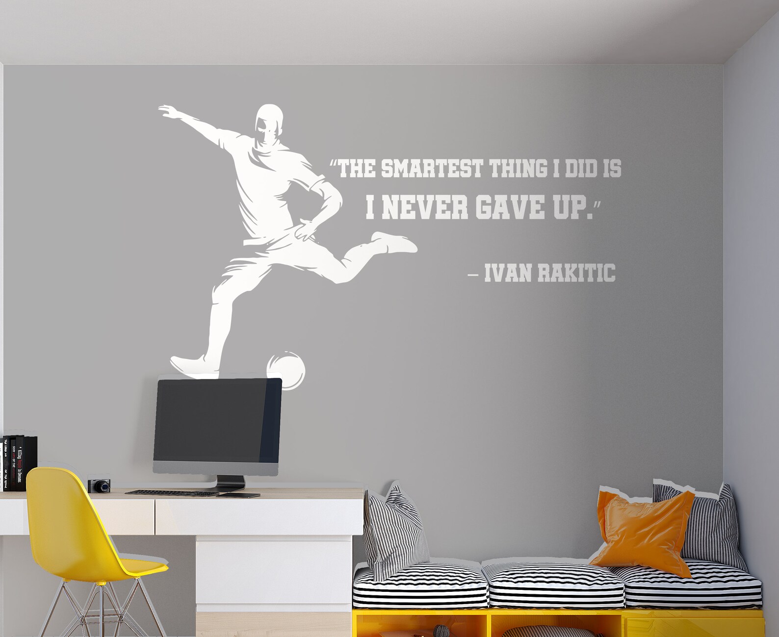 Soccer Wall Decal Soccer Player Wall Sticker Soccer Wall | Etsy