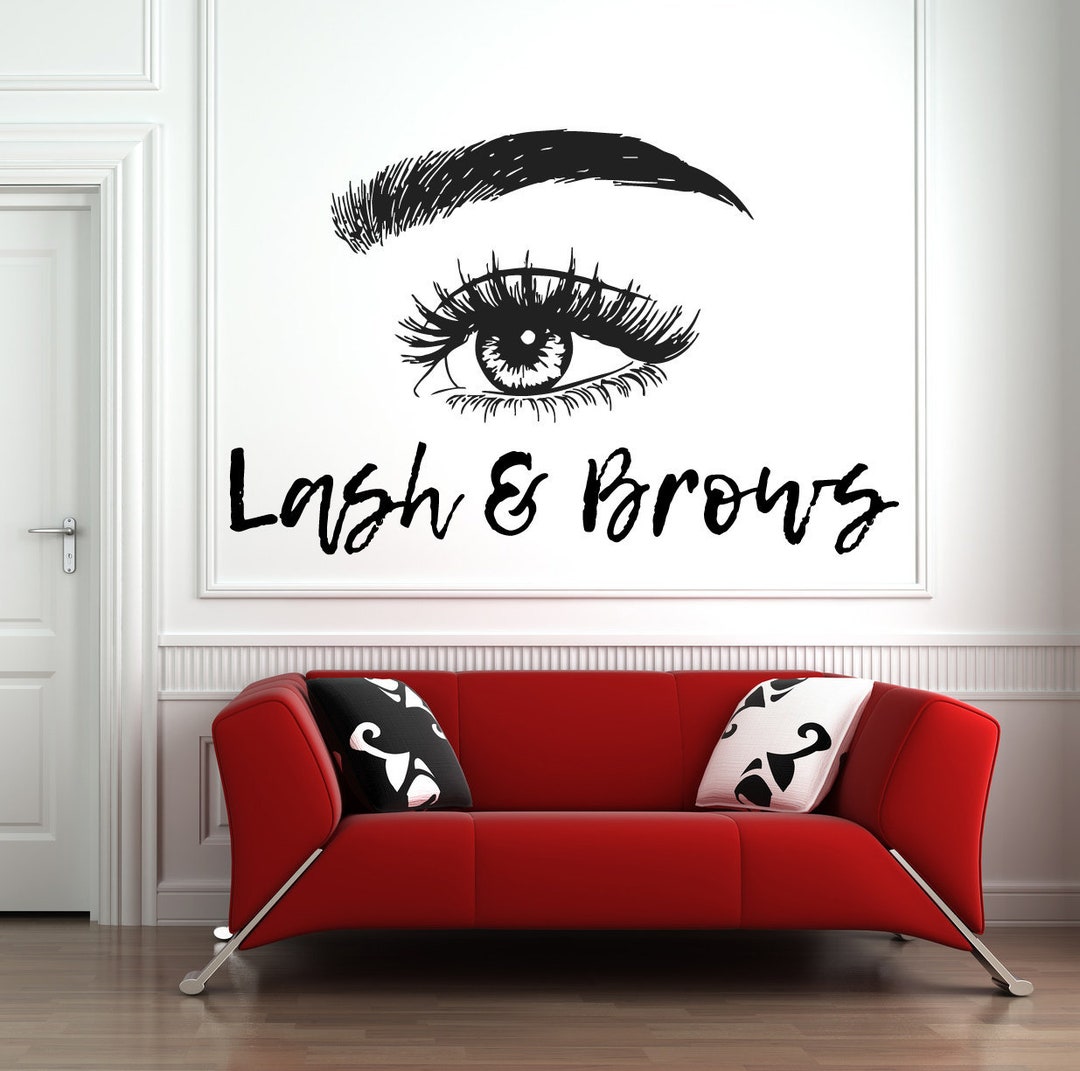 Eyelashes and Eyebrows Wall Decal Lashes and Brows Window Sticker ...