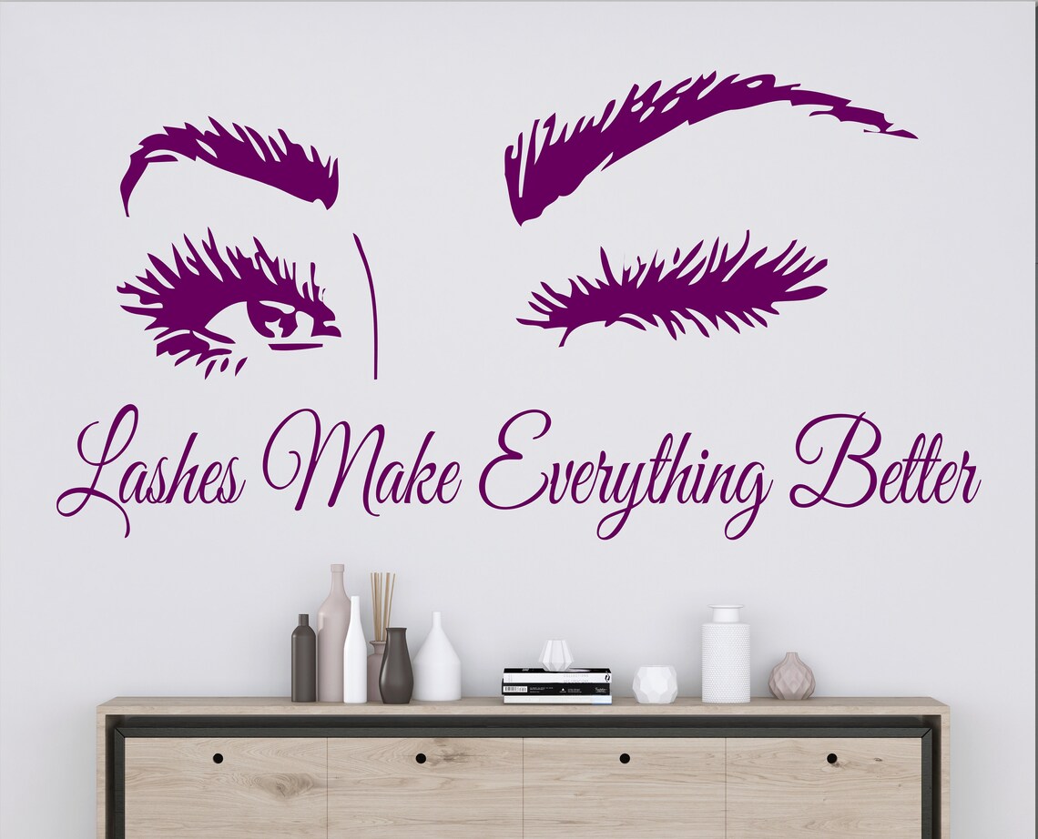 Eyelash Decals Eyelashes Wall Decal Window Sticker Beauty - Etsy
