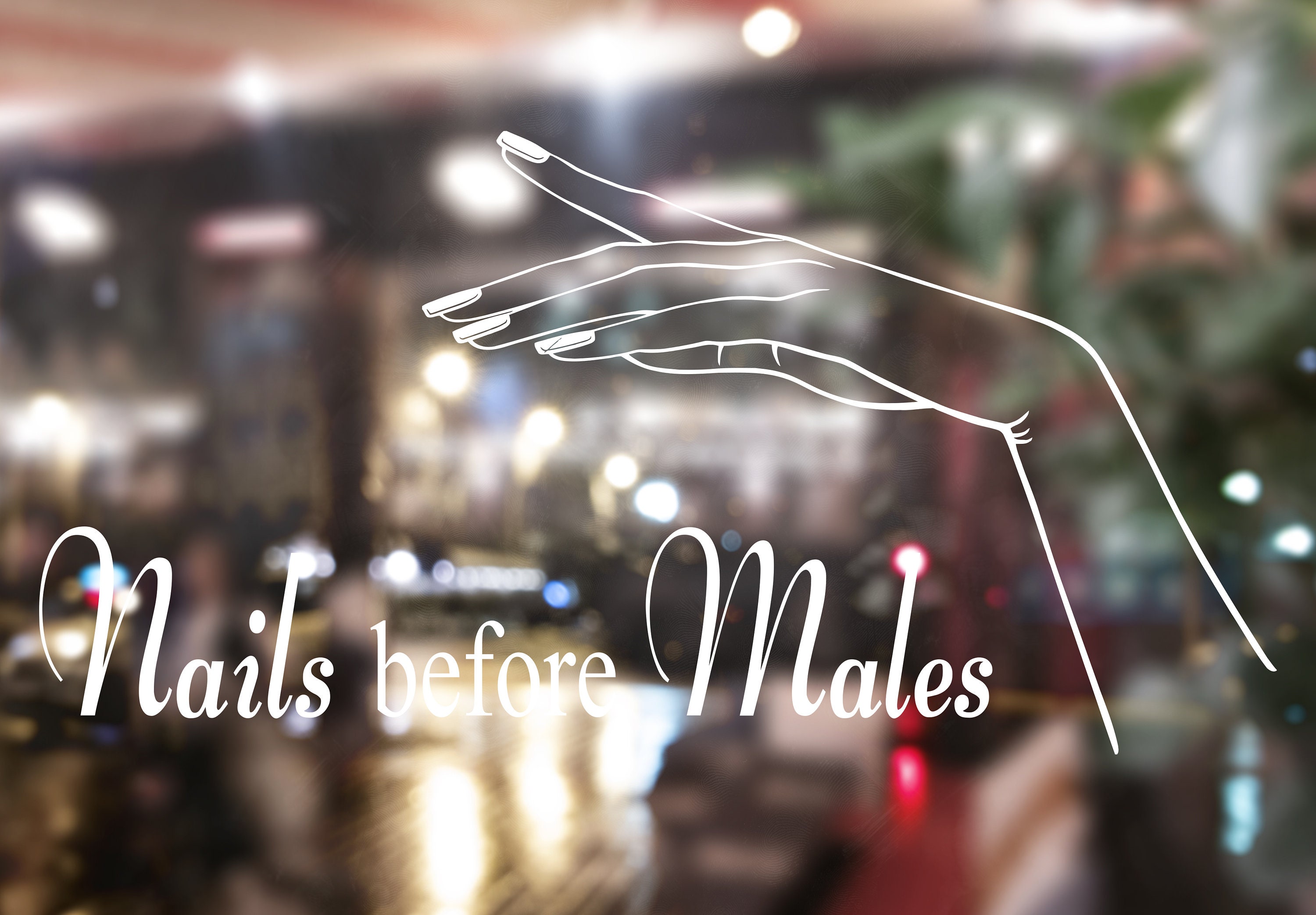 Nail Salon Wall Decal Manicure Pedicure Window Sticker Nail - Etsy