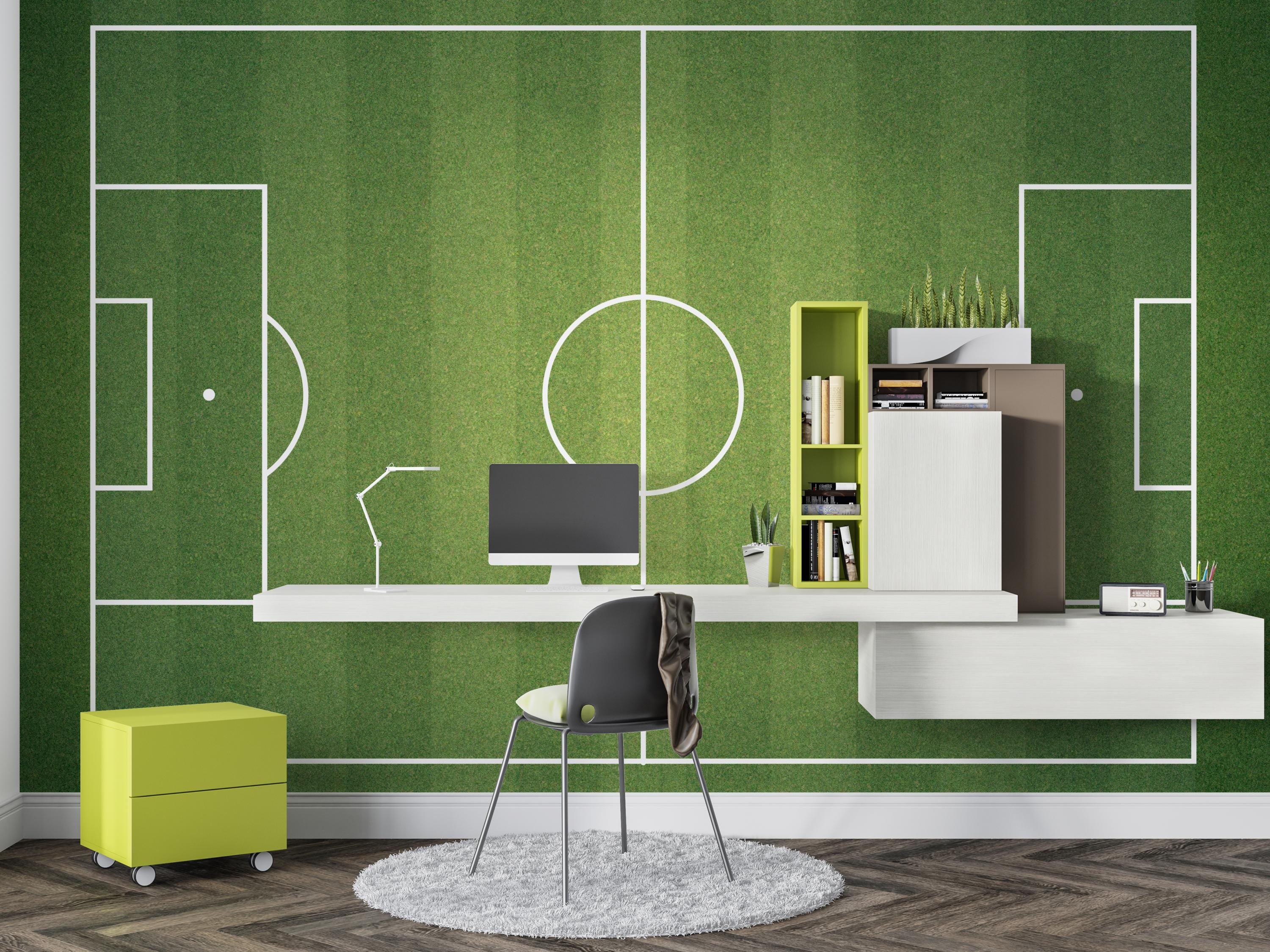 Green Turf Field | Soccer Wall Mural | Boys Sports Wallpaper | PW738 - Etsy