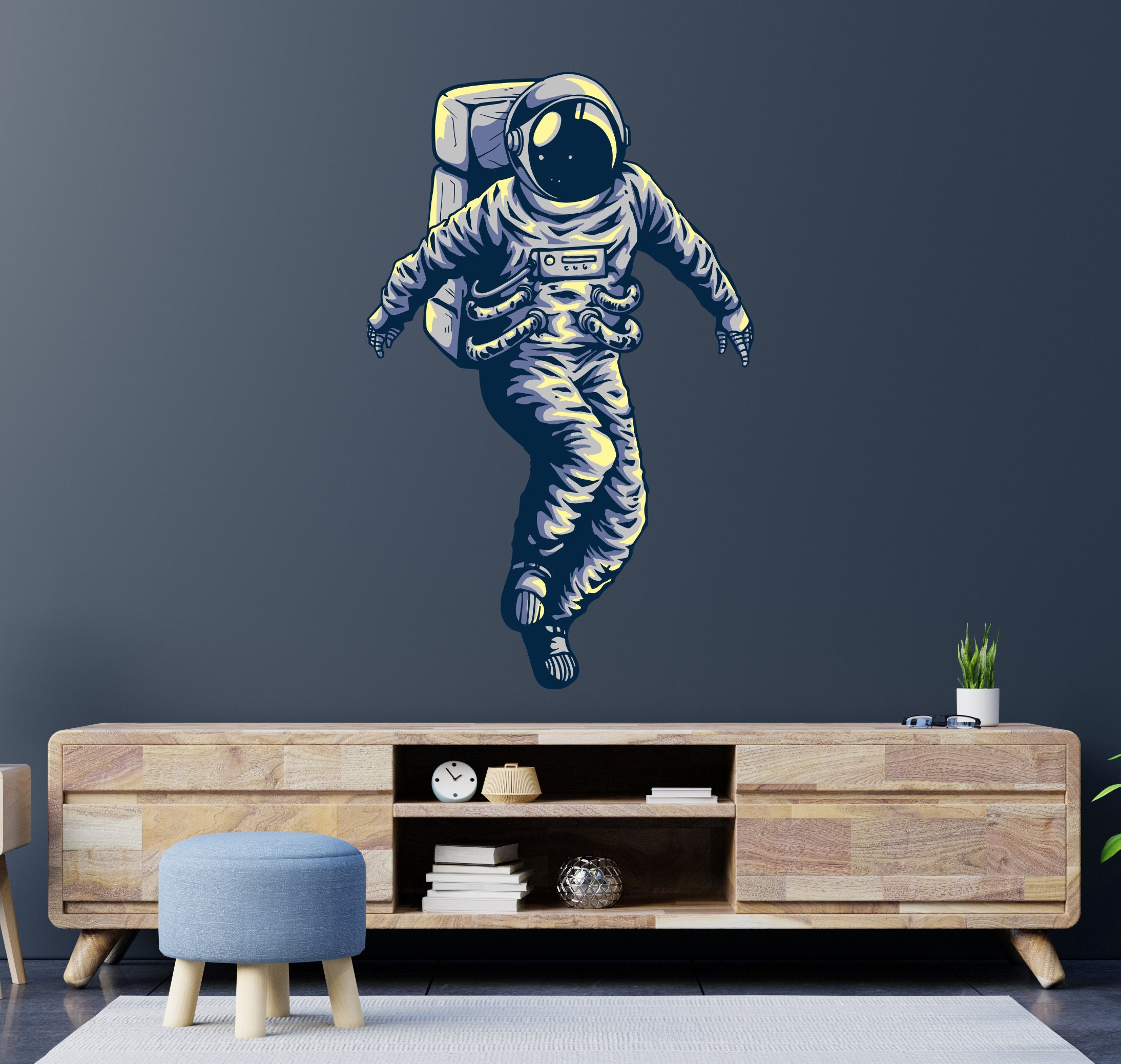 Astronaut Wall Decal Outer Space Wall Decor for Kids Bedroom | Etsy