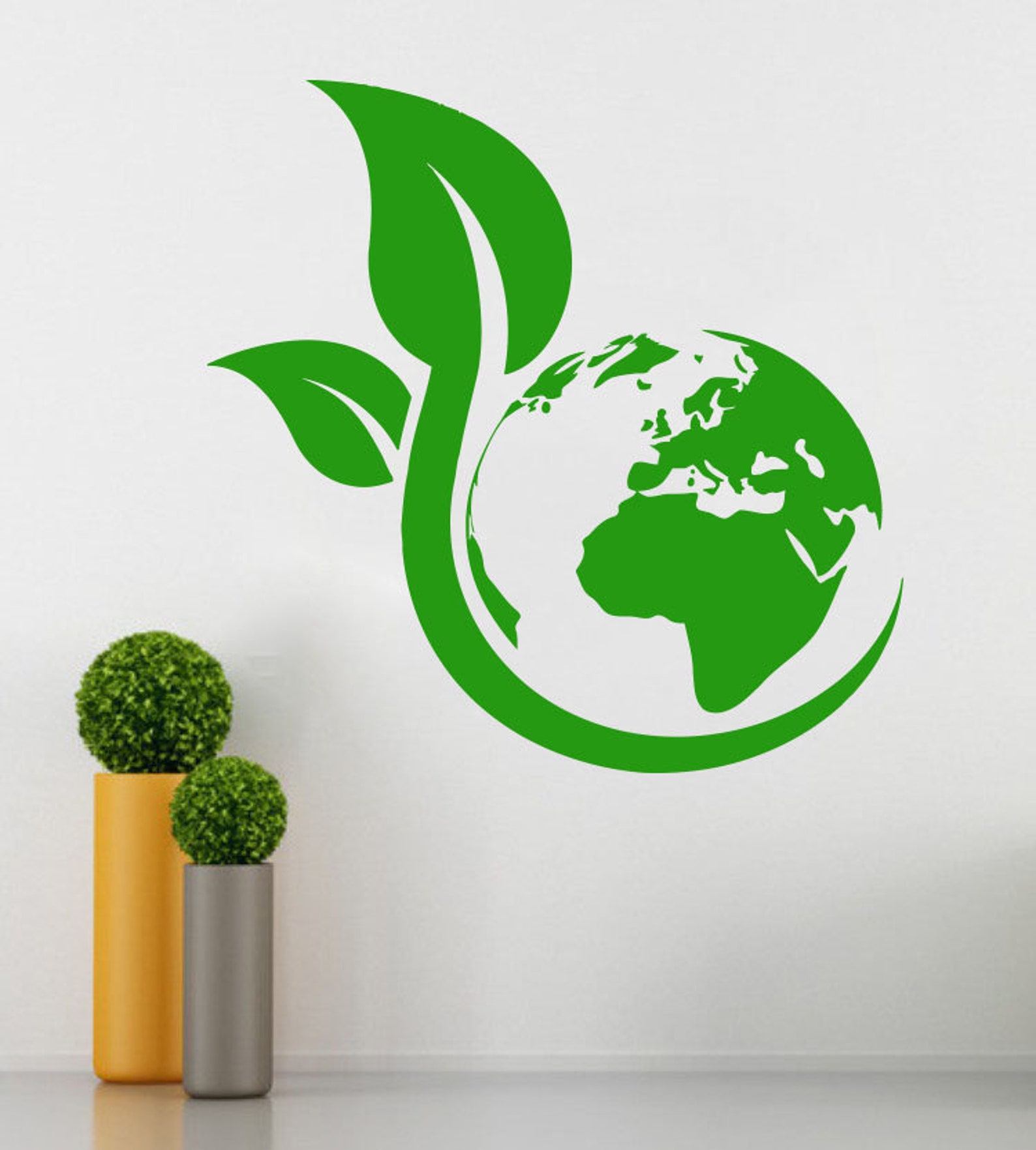 Earth Globe Vinyl Wall Decal: Nature Planet Window Sticker T426 - Etsy