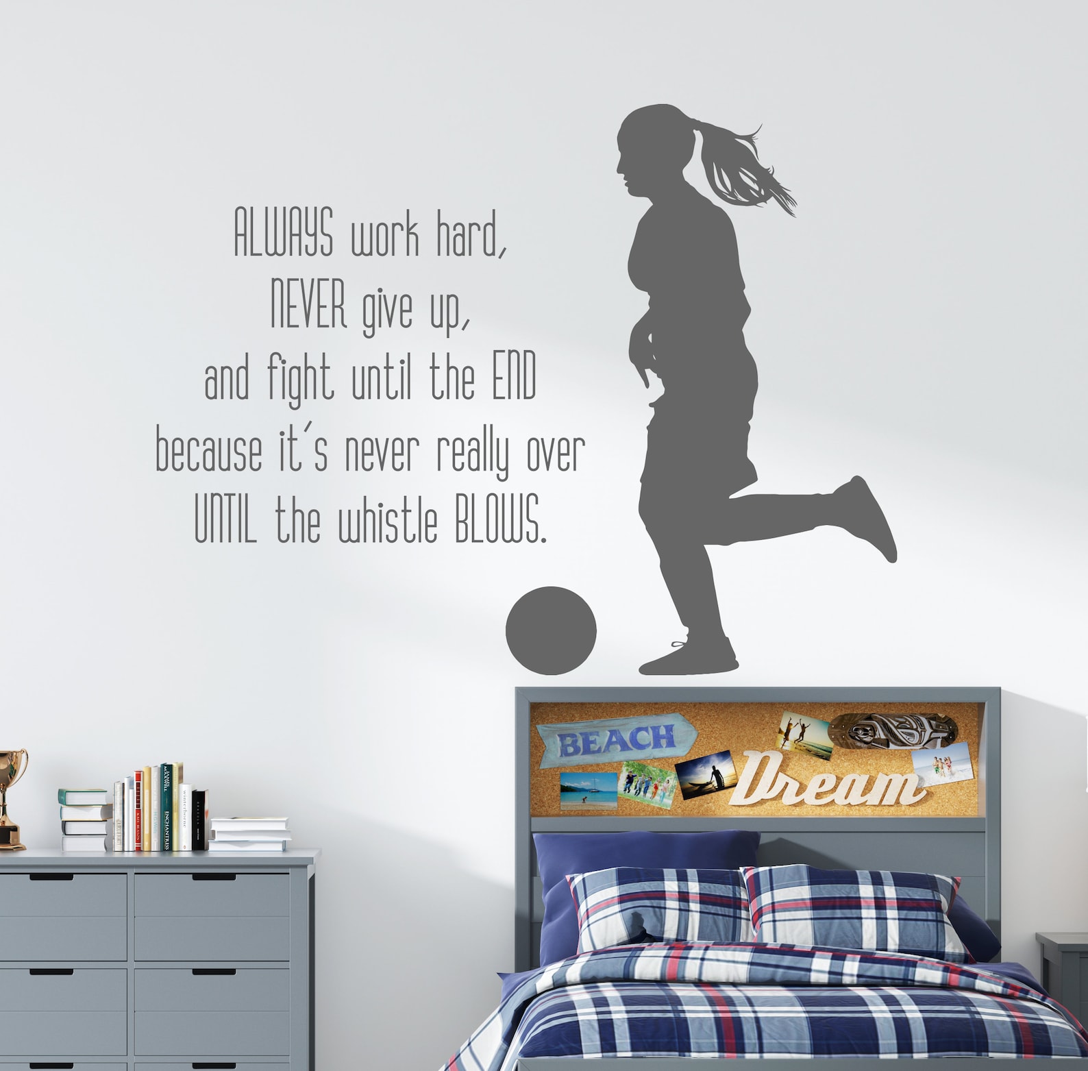 Girl Soccer Wall Decal Soccer Player Wall Sticker Soccer - Etsy