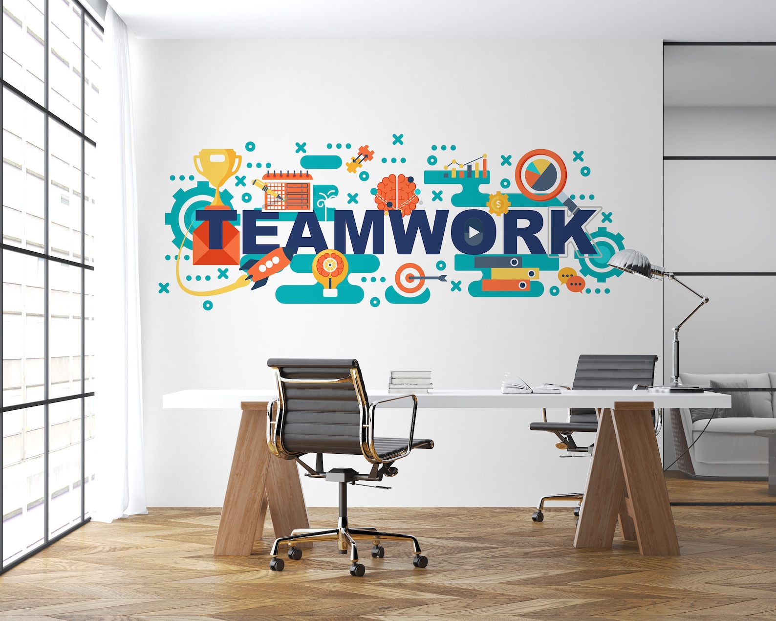 Office Wall Decal Teamwork Quote Wall Sticker Office Decor - Etsy