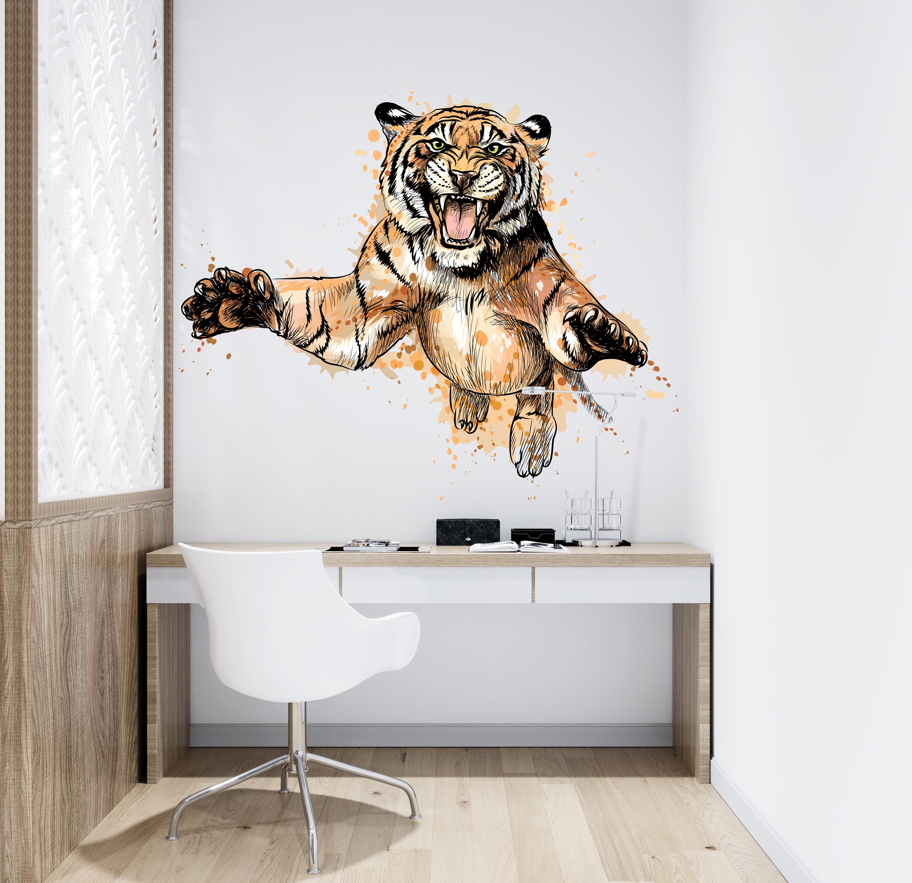 Tiger Wall Decal Tiger Wall Sticker Tiger Wall Decor TGC3 - Etsy