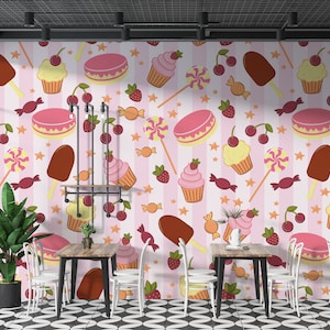 Sweets Wall Graphics Desserts Cookies Cupcakes Donut Croissant Cake ...