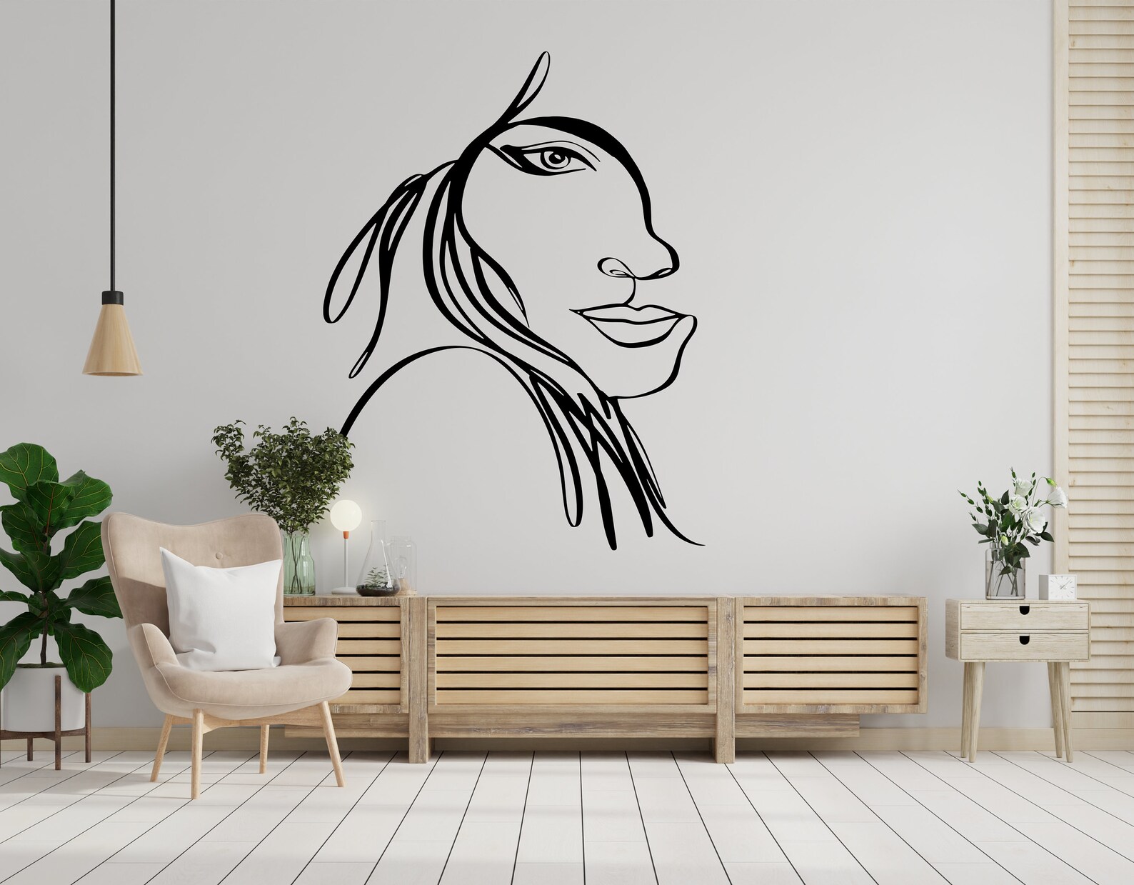 Line Art Woman Face Decal Beauty Salon Wall Decor Spa Salon - Etsy