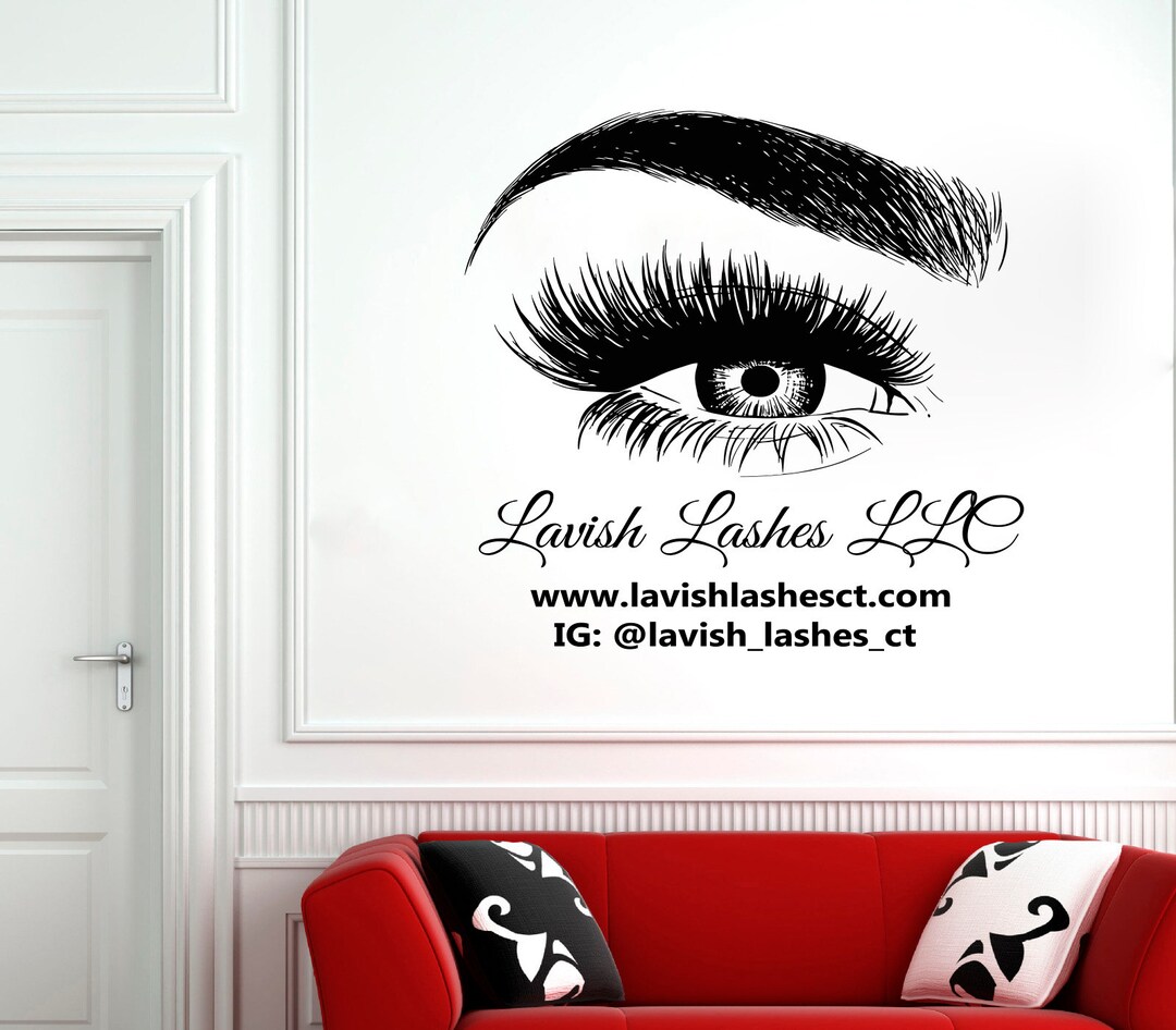 Wall Decal Window Sticker Beauty Salon Woman Face Eyelashes Lashes ...