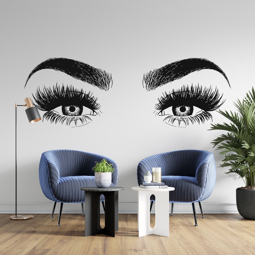 Eyelash & Eyebrow Wall Decal: Beauty Salon Decor 1059t2 - Etsy