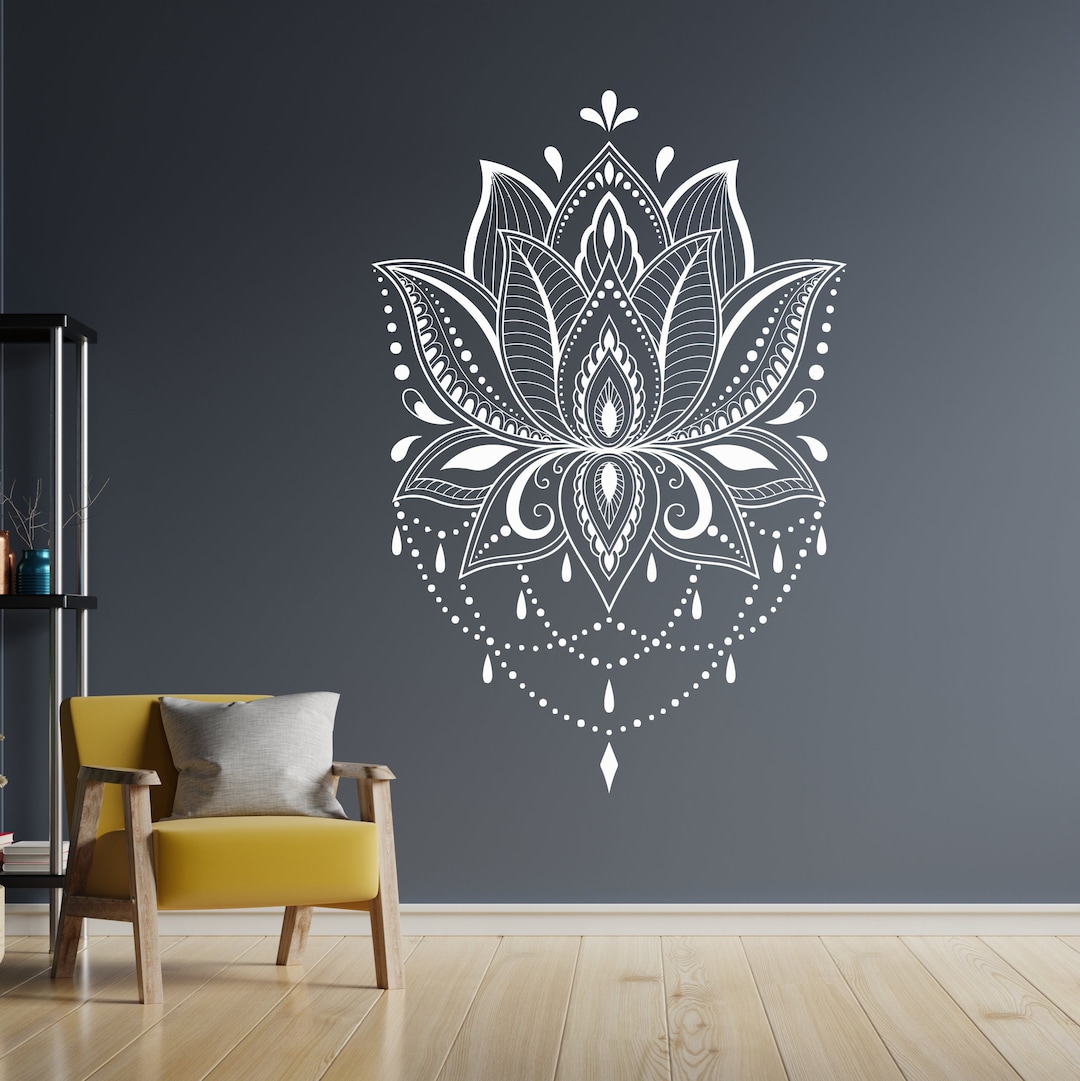Lotus Mandala Wall Decal: Yoga Studio Decor Z131 - Etsy