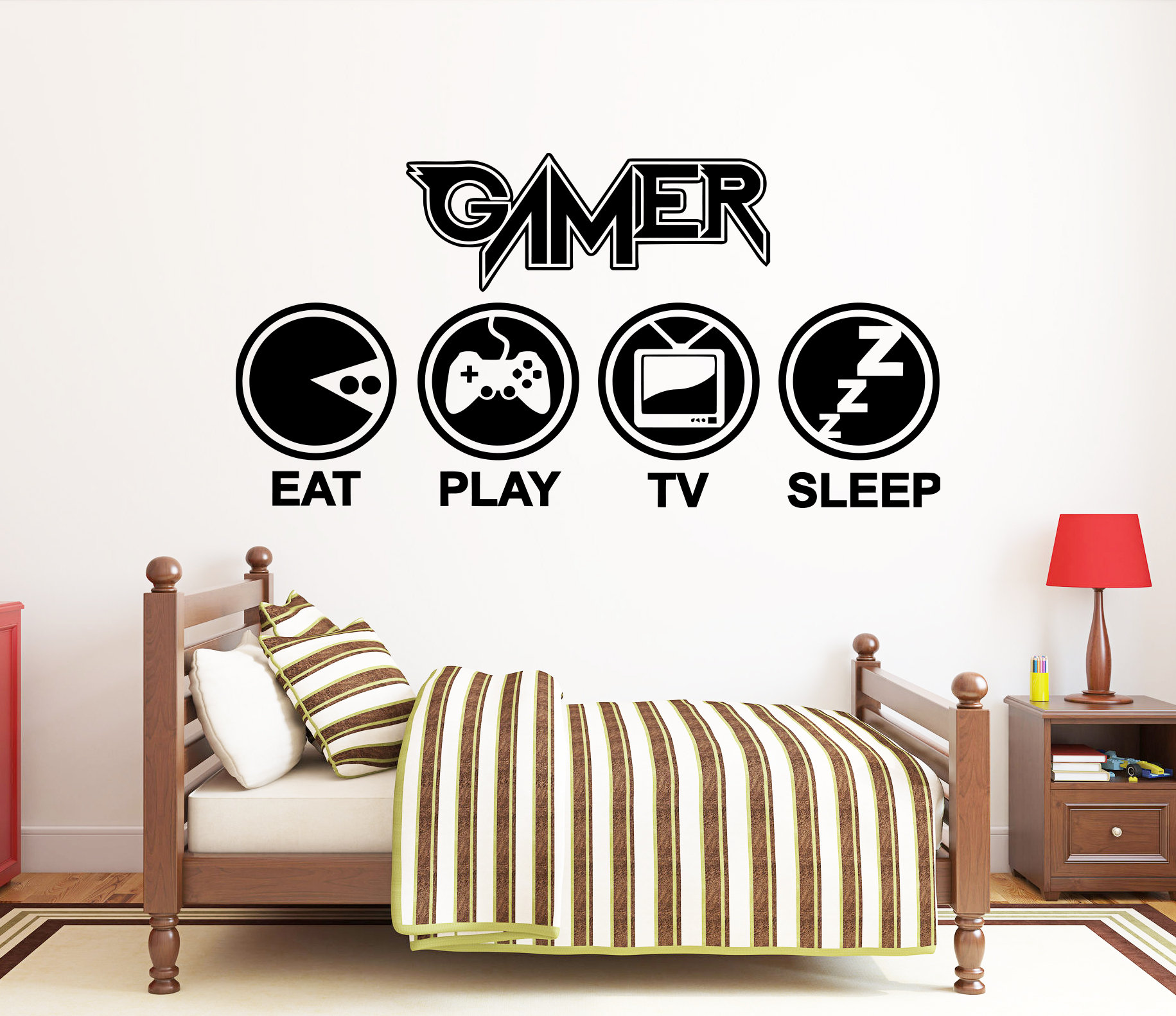 Gamer Wall Decal Video Games Wall Sticker Controller Wall - Etsy
