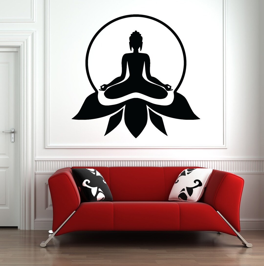 Yoga Wall Decal | Yoga Pose Wall Decal | Lotus Mandala Wall Decor ...