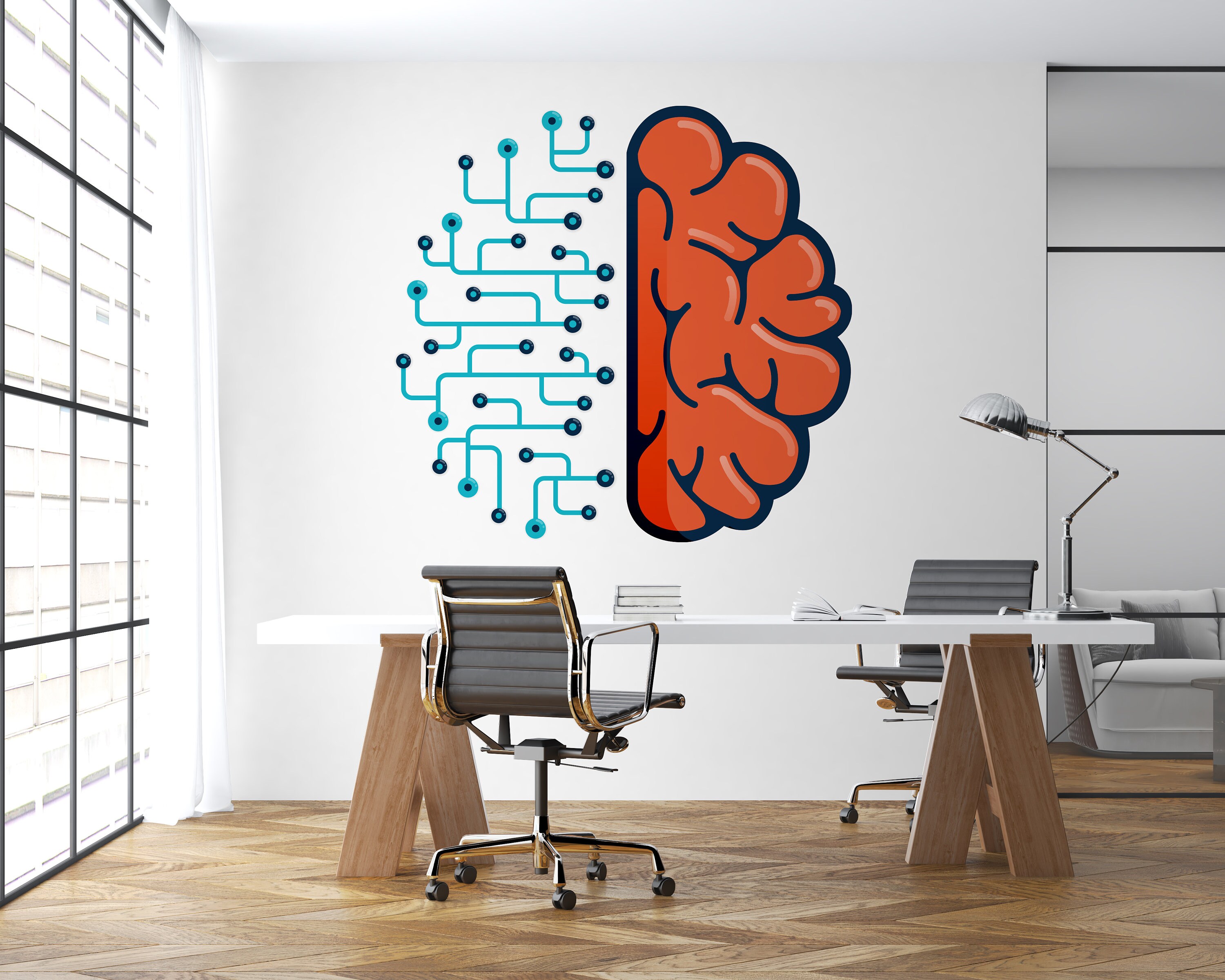 Office Wall Decor Idea Brain Wall Sticker Office Decal Inspire | Etsy