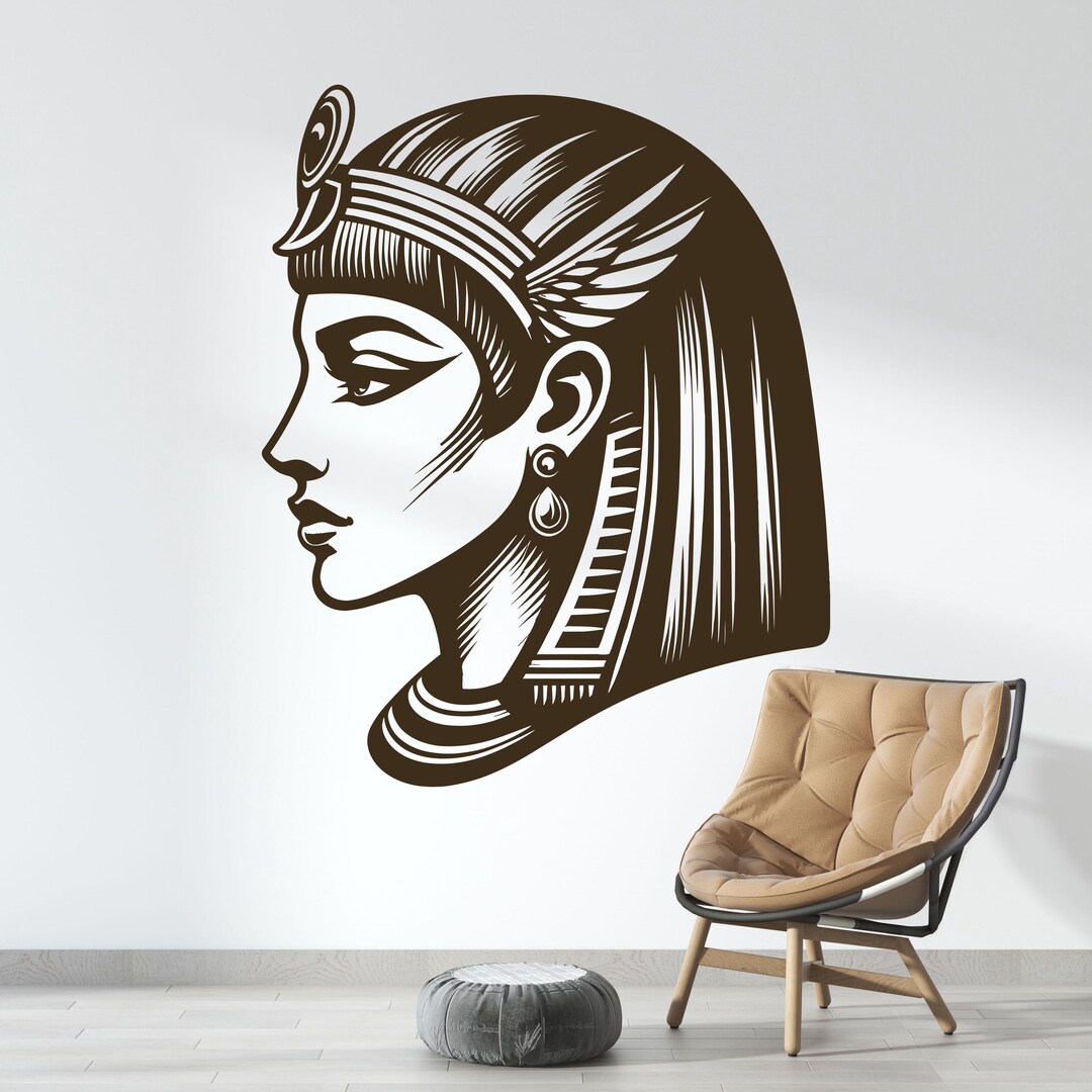 Egyptian Pharaoh Cleopatra Wall Decal Ancient Egyptian Queen Wall Decor ...