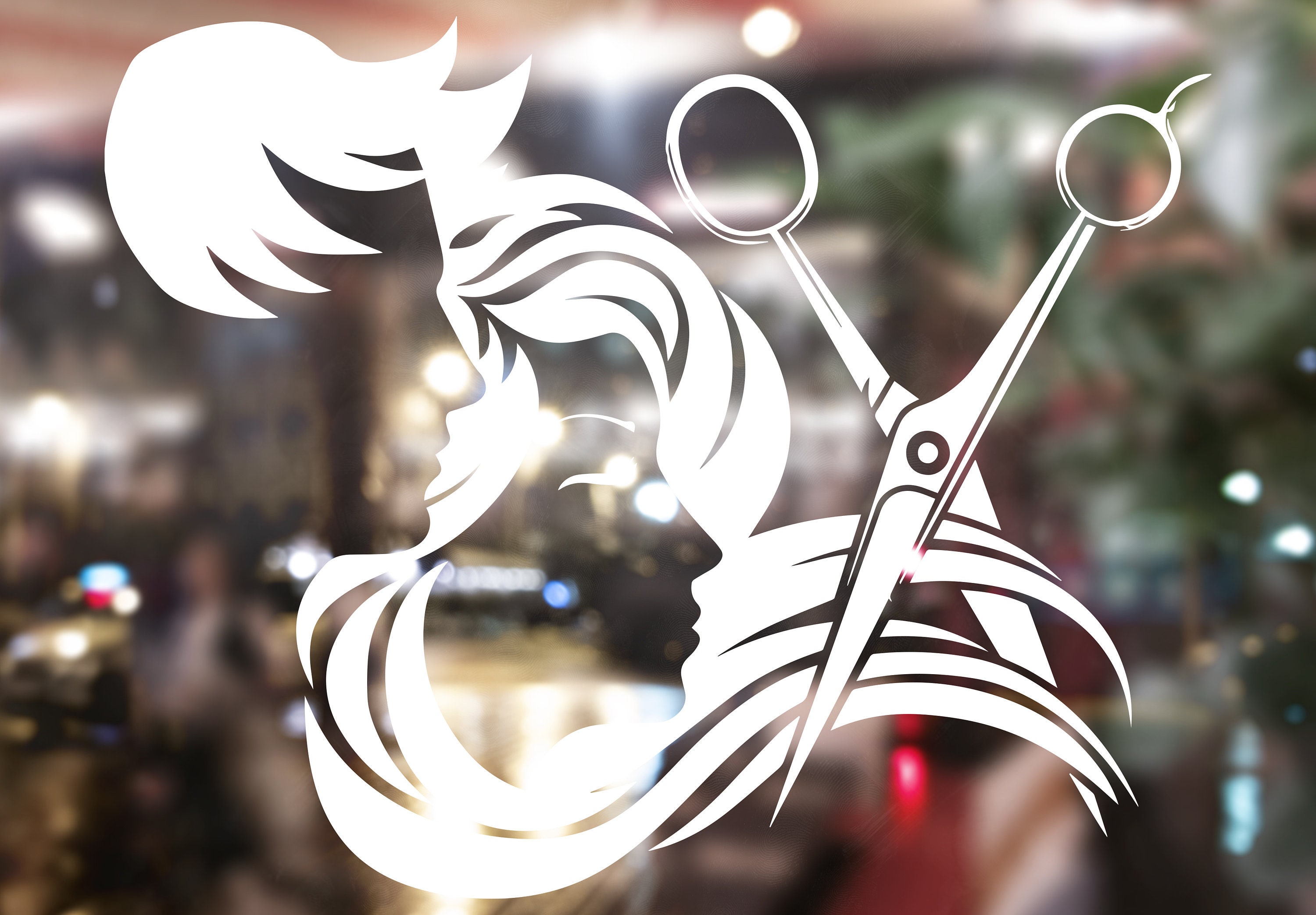 Hair Salon Wall Window Decal Sticker Hair Stylist Hair Tools | Etsy