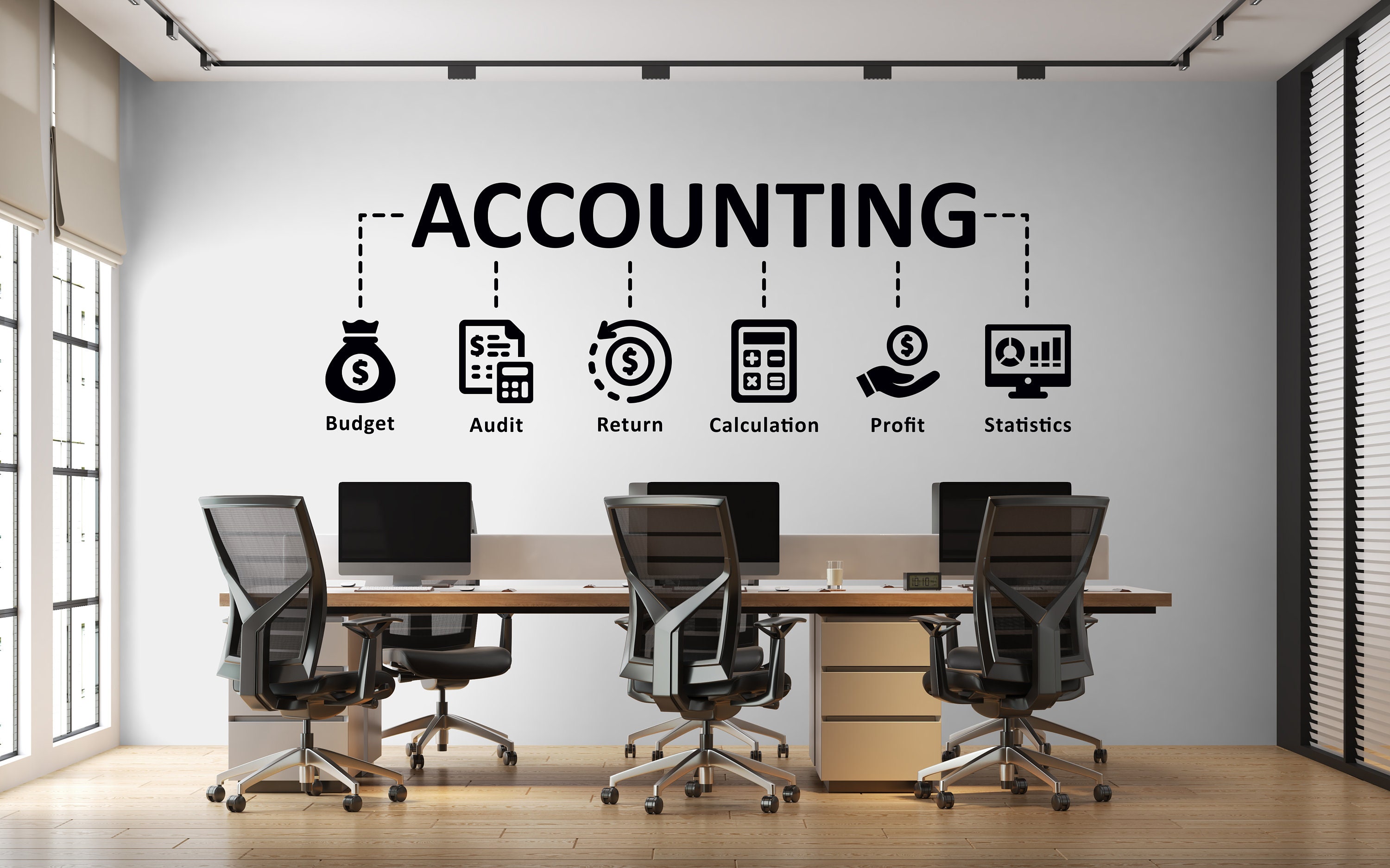 Accounting Success Wall Decal | Finance Values Motivational Office ...