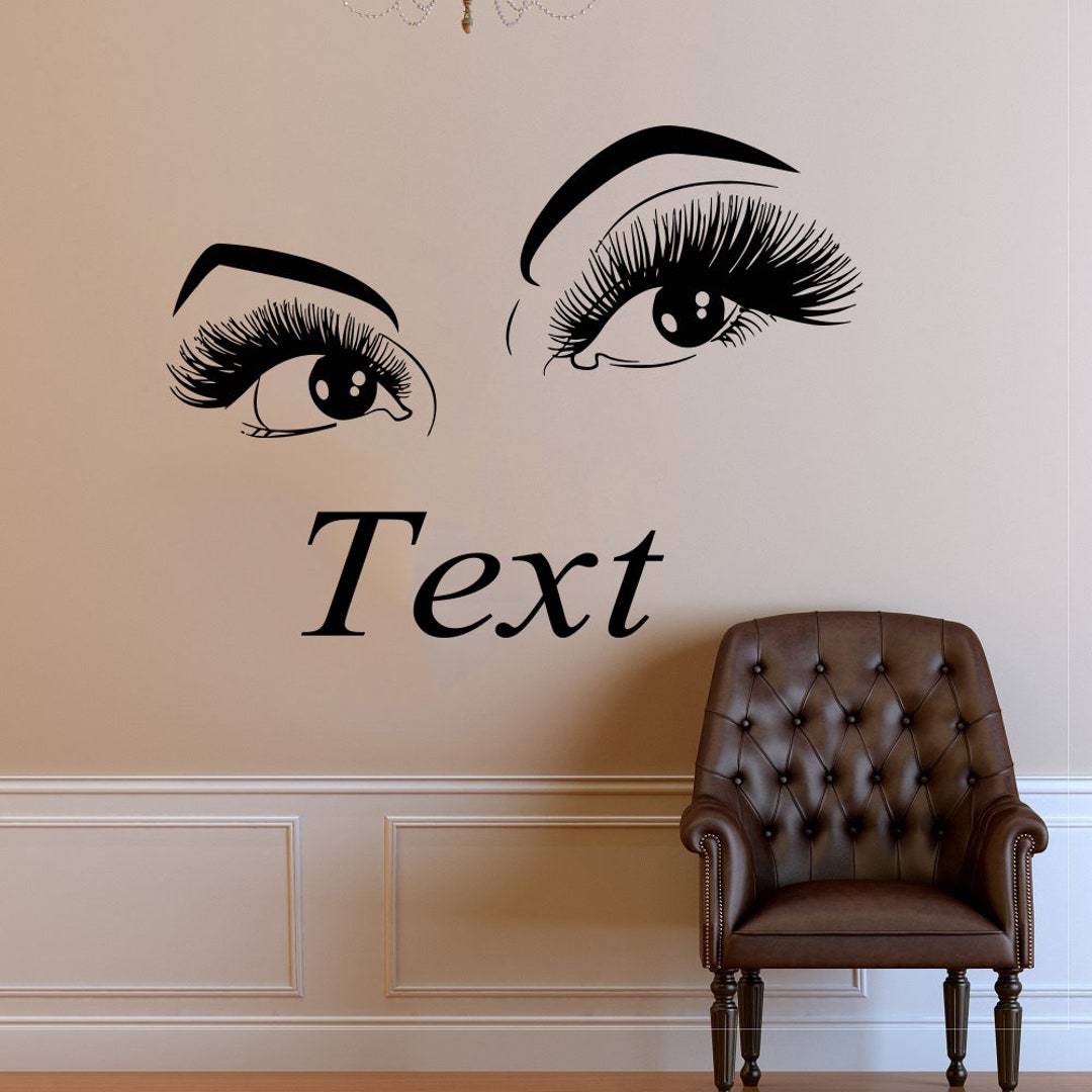 Eyelash Decals Eyelashes Wall Decal Window Sticker Beauty Salon Woman ...