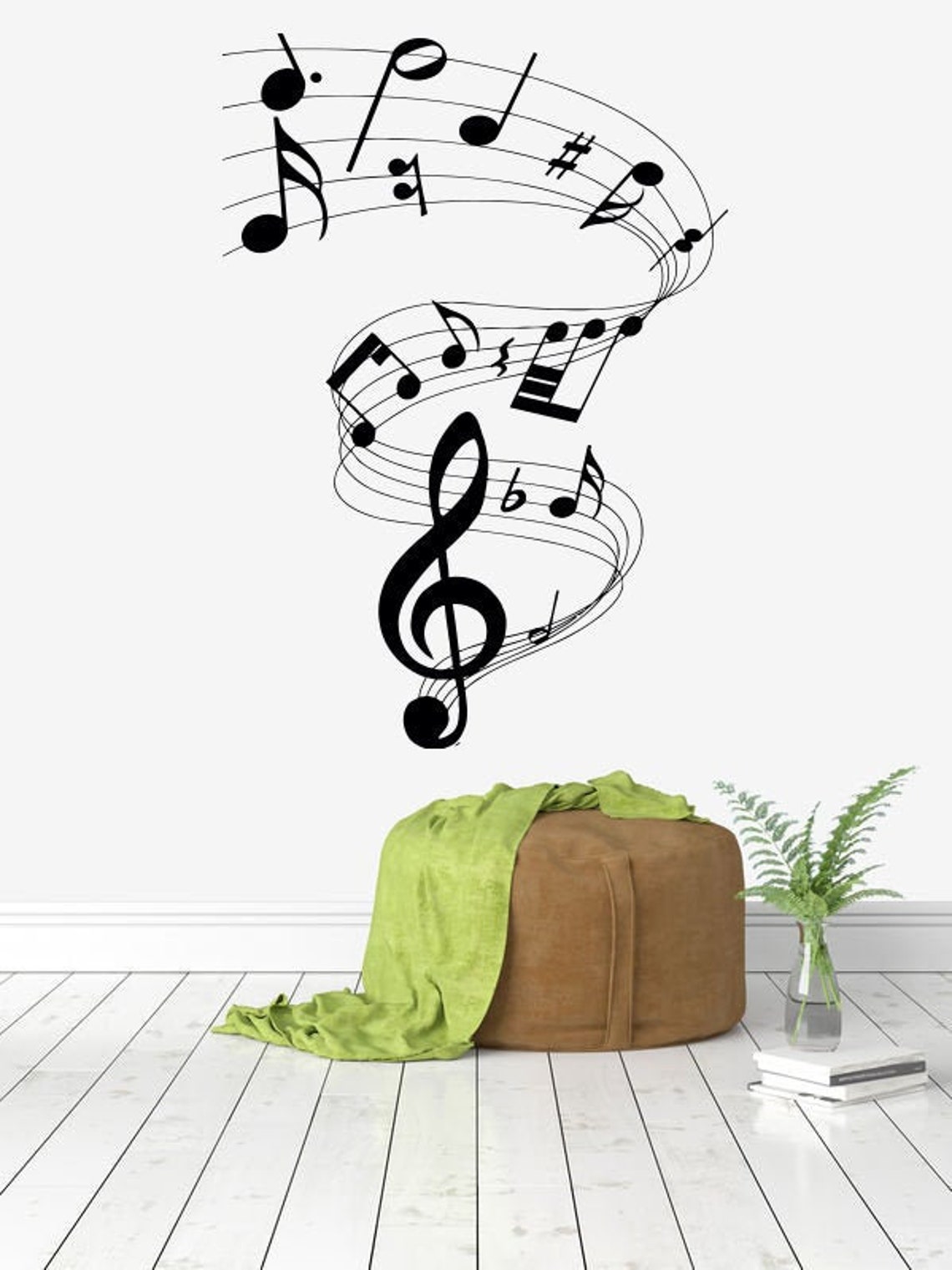 Music Notes Wall Decal Music Wall Decor Music Instrument Wall - Etsy