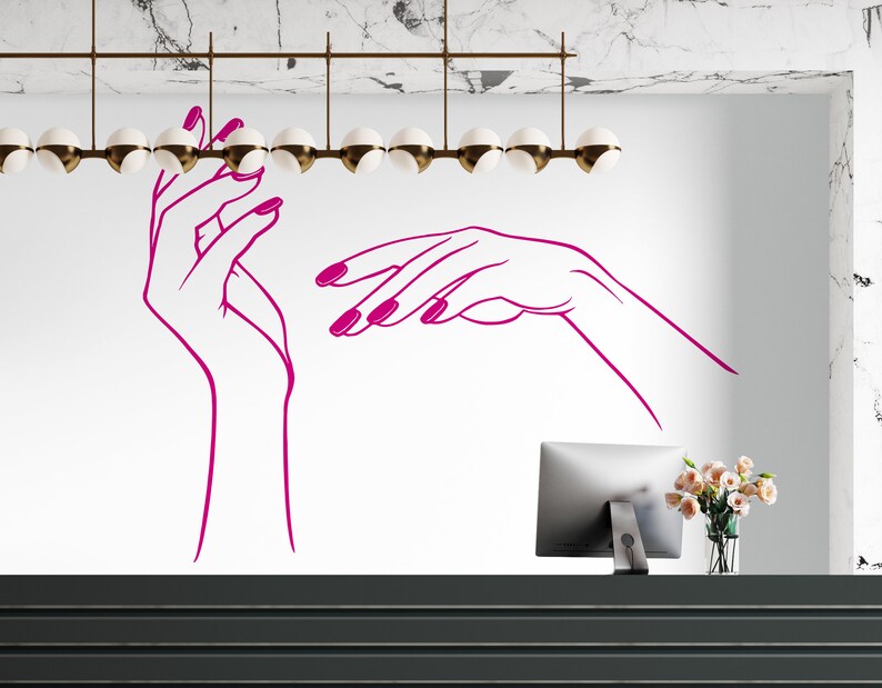 Nail Salon Wall Decal Manicure Pedicure Window Sticker Nail - Etsy