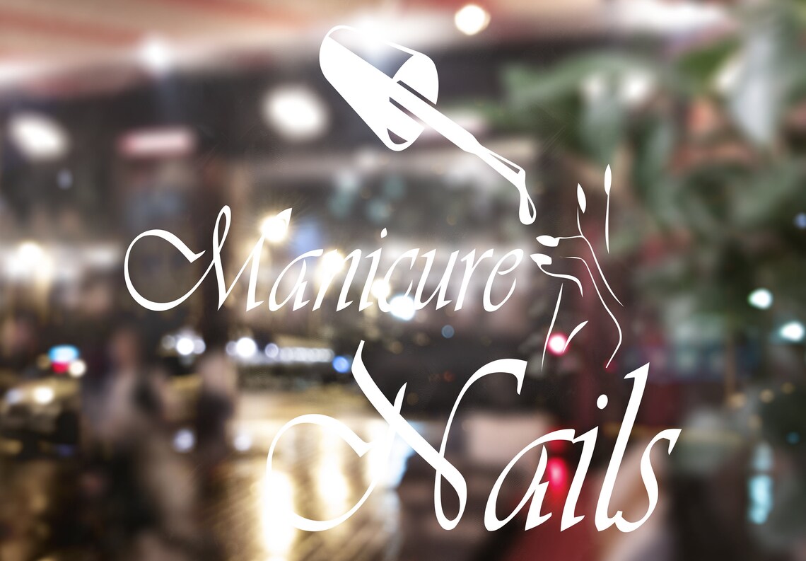 Nail Salon Wall Decal Manicure Pedicure Window Sticker Nail - Etsy