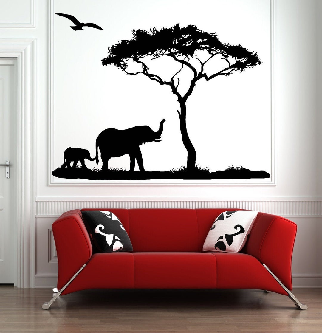 Elephant Wall Decal | Elephant Wall Decor | Elephant Wall Sticker ...
