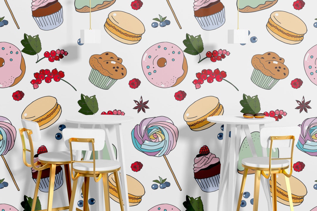 Sweets Wall Graphics Desserts Cookies Cupcakes Donut Croissant Cake ...