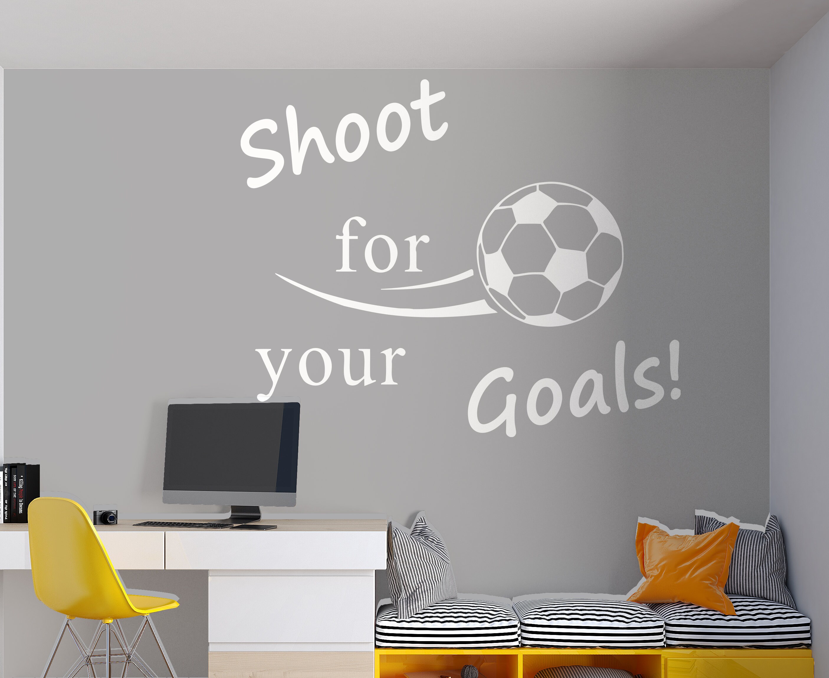 Shoot for your Goals Soccer Wall Decal Soccer Player Wall | Etsy
