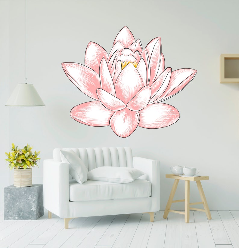 Lotus Wall Decal Lotus Flower Wall Decal Lotus Mandala - Etsy