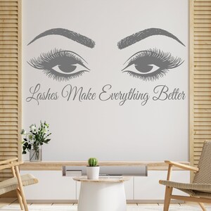 Eyelash Decals Eyelashes Wall Decal Window Sticker Beauty Salon Woman ...