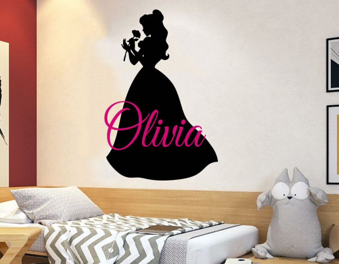 Personalized Princess Belle Vinyl Wall Decal: Girls Room Decor 5194 - Etsy