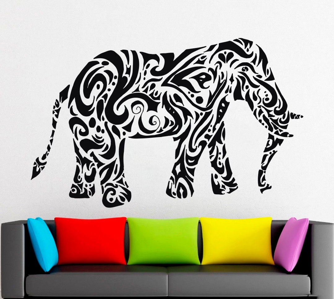 India Yoga Elephant Buddha Indian Decal Window Sticker Room Vinyl ...
