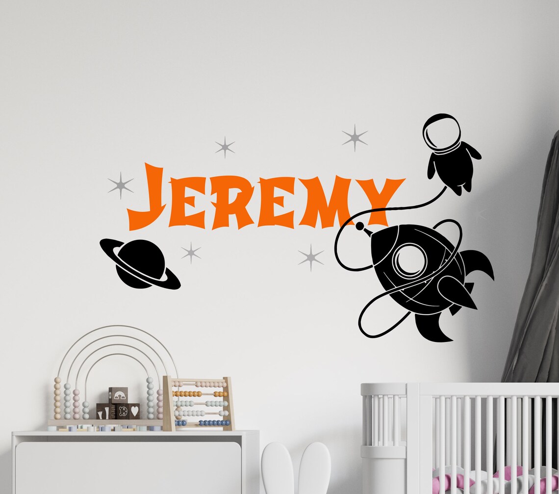 Personalized Name Wall Decal Space Wall Decal Custom Name | Etsy