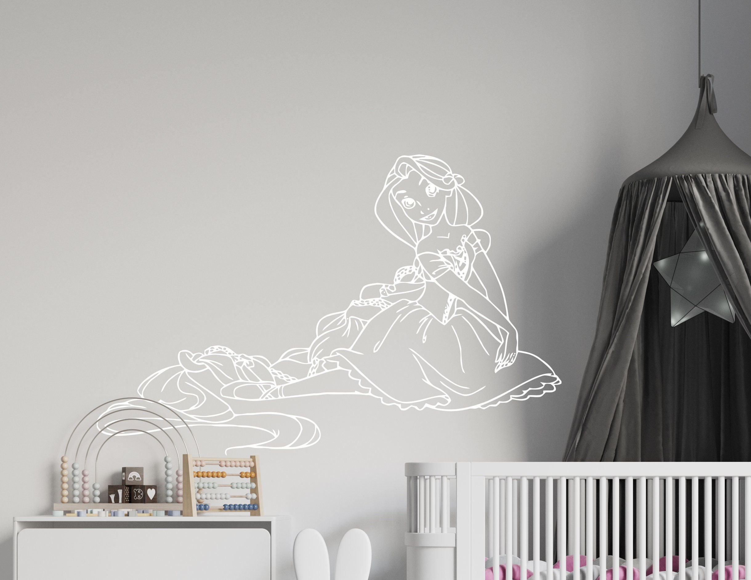Princess Rapunzel Wall Decal Rapunzel Wall Decor Cartoon | Etsy
