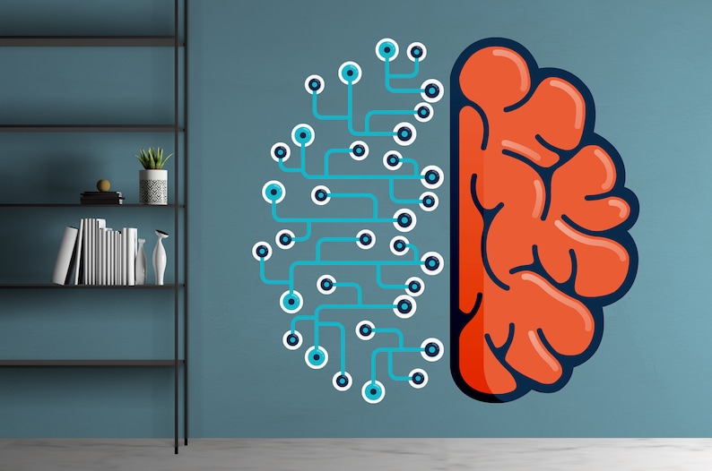 Office Wall Decor Idea Brain Wall Sticker Office Decal Inspire | Etsy