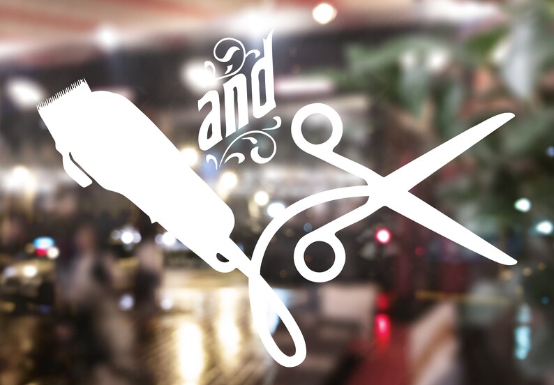 Hair Salon Wall Window Decal Sticker Hair Stylist Hair Tools - Etsy