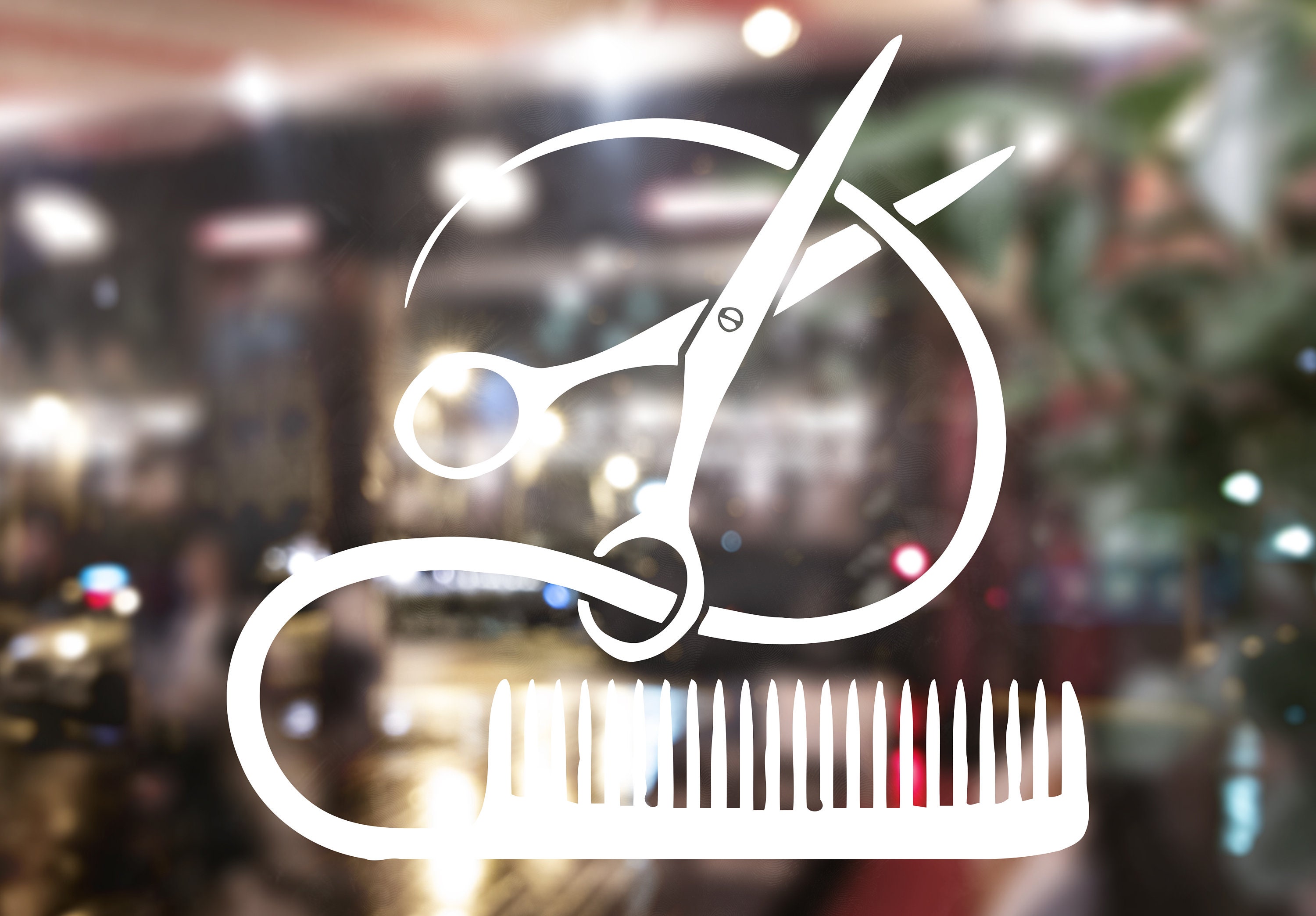 Hair Salon Wall Window Decal Sticker Hair Stylist Hair Tools - Etsy