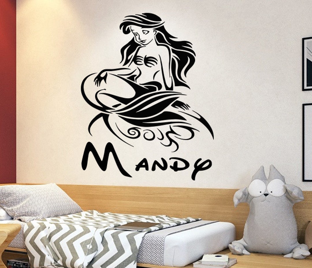 Princess Ariel Wall Decal Little Mermaid Wall Decor Cartoon Wall ...