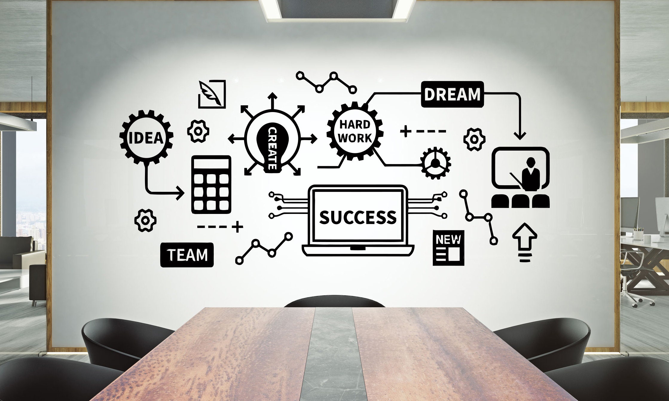 Teamwork Quote Wall Decal: Inspirational Office Decor 2139re - Etsy
