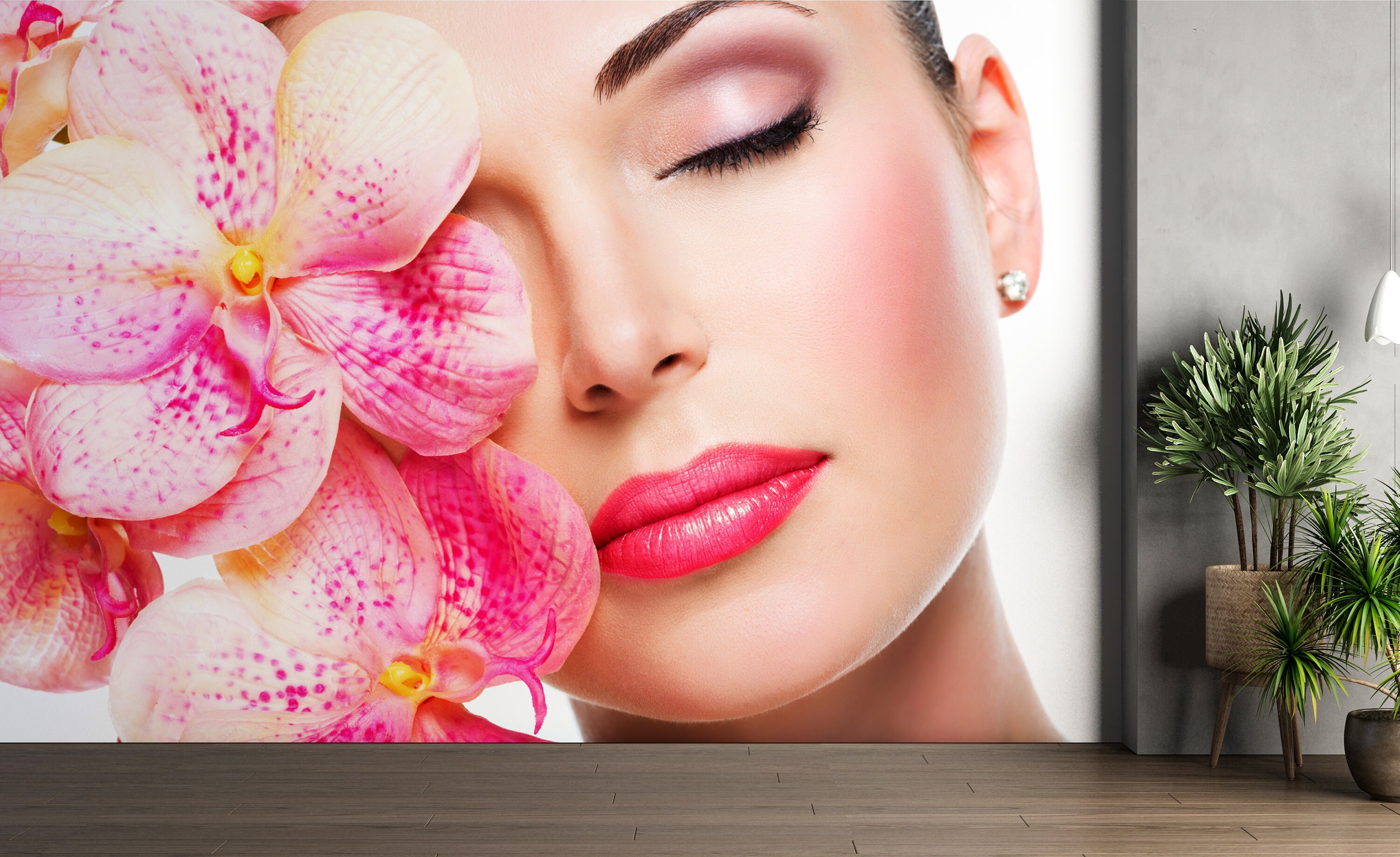 Frau Gesicht Peel and Stick Wallpaper für Schönheitssalon ...