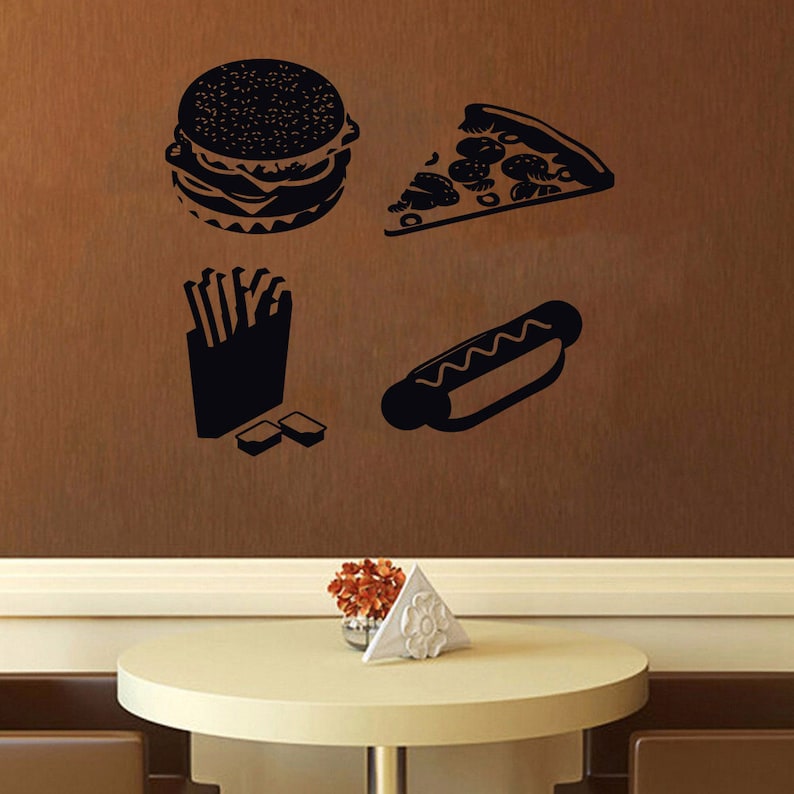 Burger Wall Decal Burger Wall Sticker Burgers Window Decal - Etsy