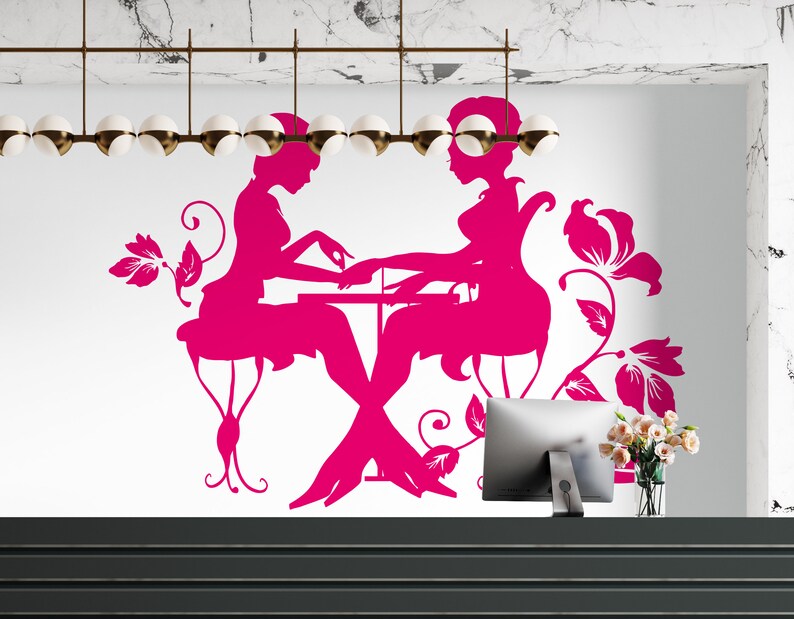 Nail Salon Wall Decal Manicure Pedicure Window Sticker Beauty | Etsy